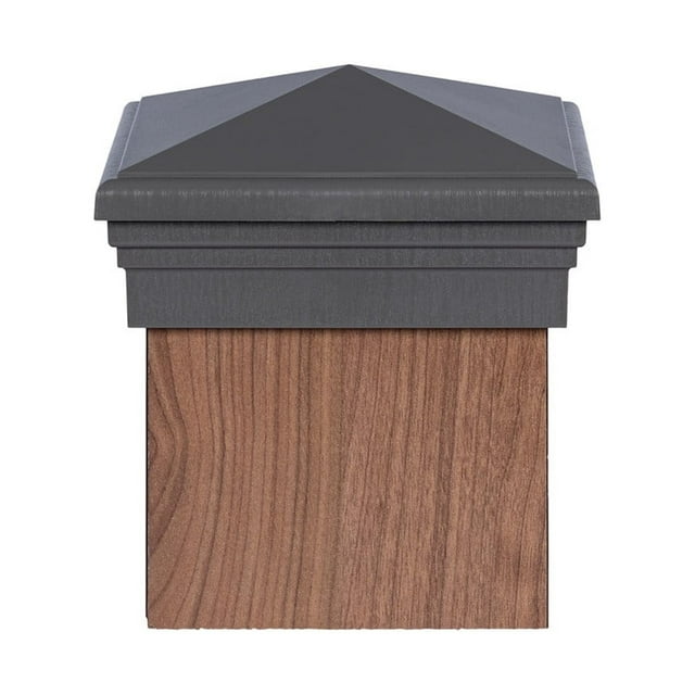 6x6 Post Caps (6.0") Gray New England Pyramid Style Top for Fences ...