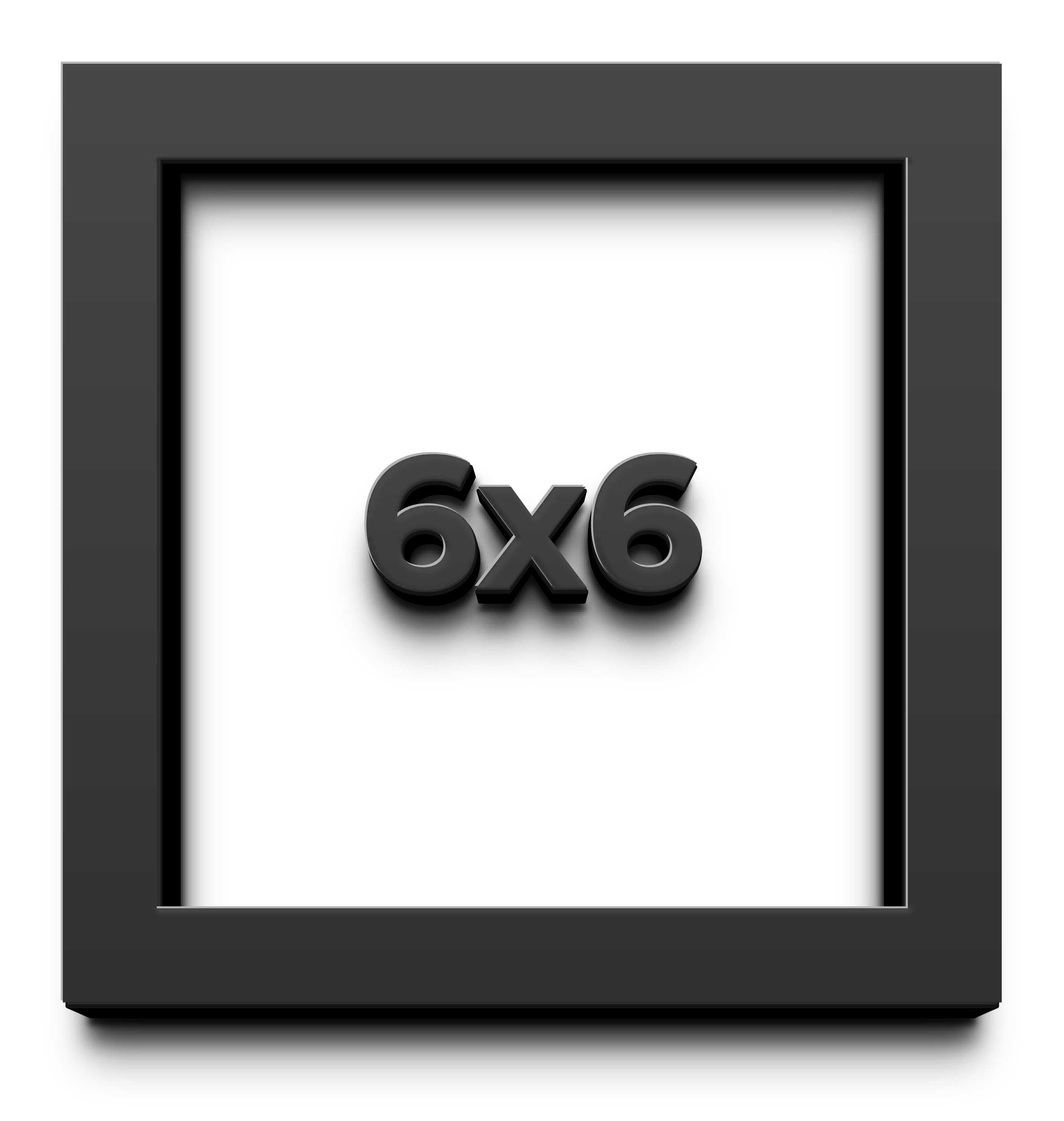 6x6 Shadow Box Black Solid Wood Frame with White Acid-Free Backing UV ...