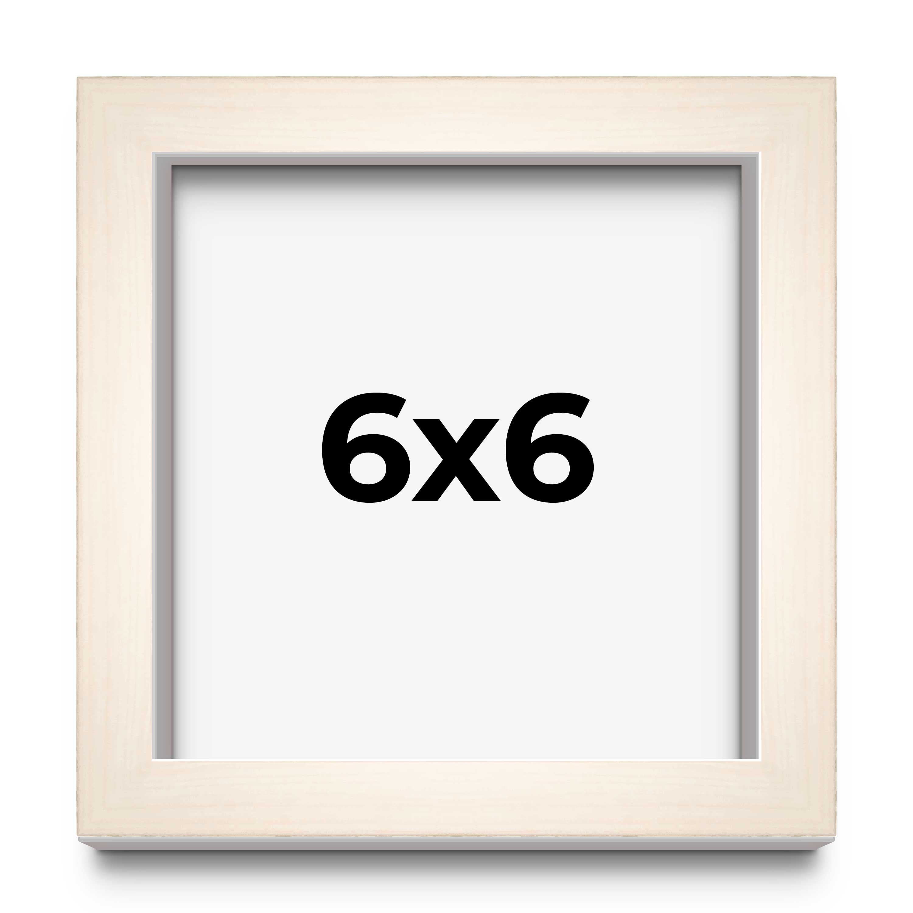 6x6 Shadow Box Cream of Wheat White Washed Display Frame | 0.875 Inches ...