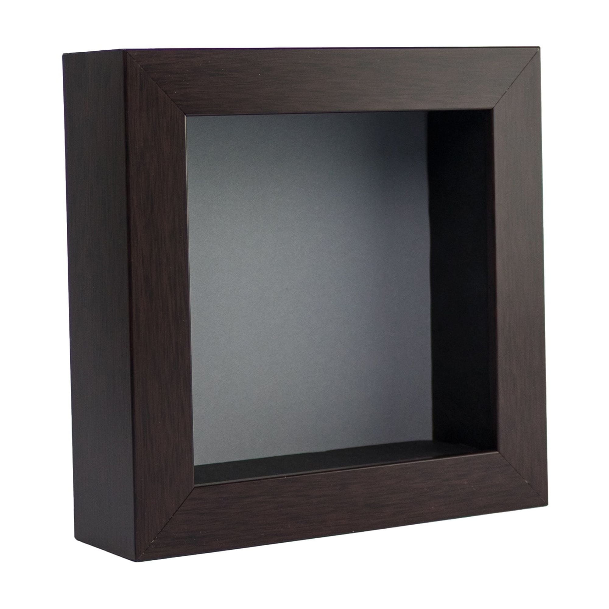 6x6 Shadow Box Frame In Brown With A 1 3/4" Usable Depth Includes Grey ...