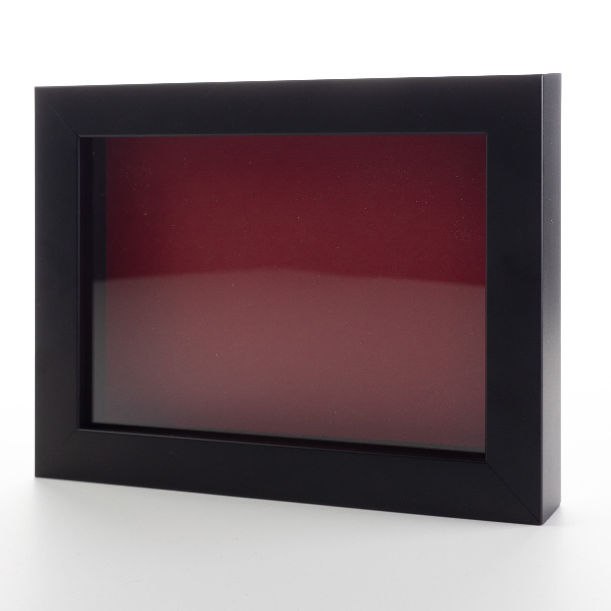 6x6 Shadow Box Frame Painted Black Real Wood with a Red Acid-Free ...