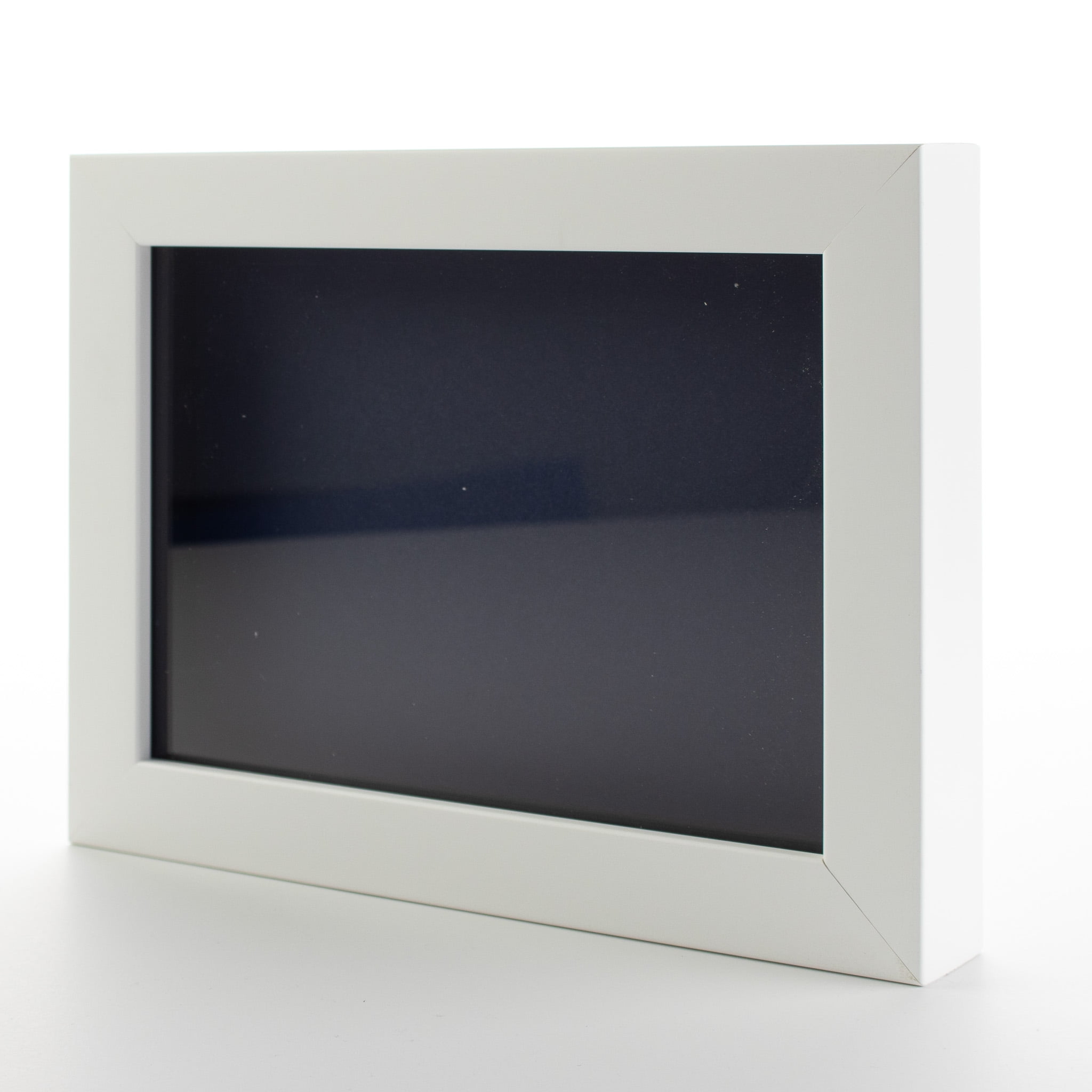 6x6 Shadow Box Frame Painted White Real Wood with a Navy Acid-Free ...