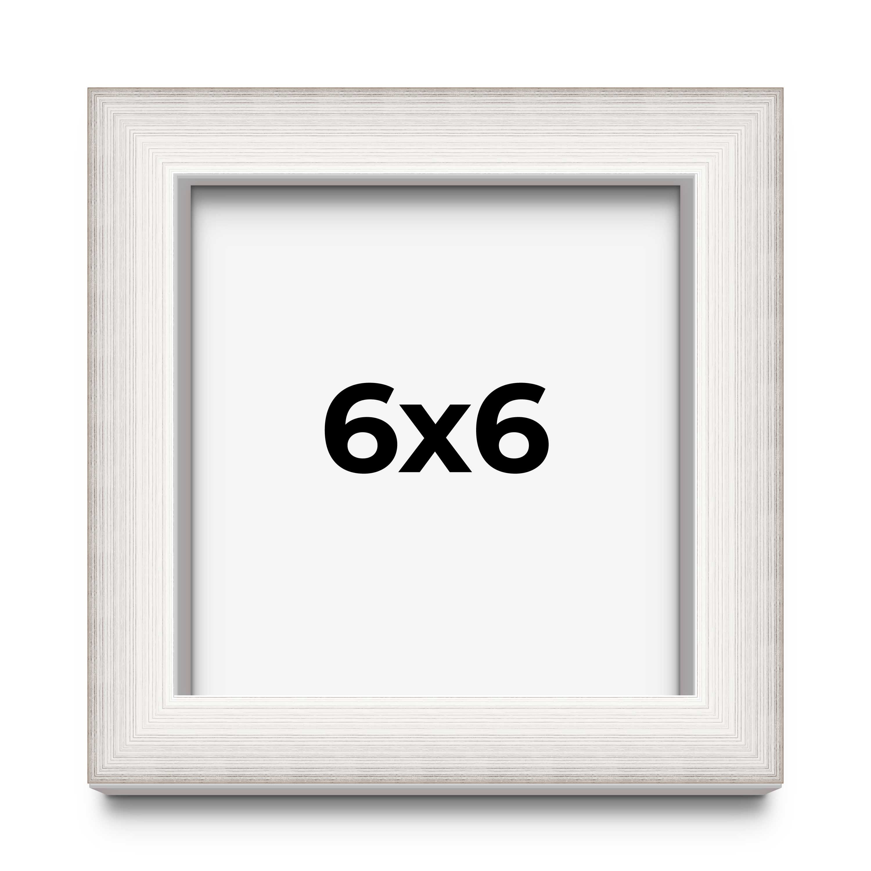 6x6 Shadow Box Silver Brushed Striped Display Frame | 1.625 Inches Deep ...