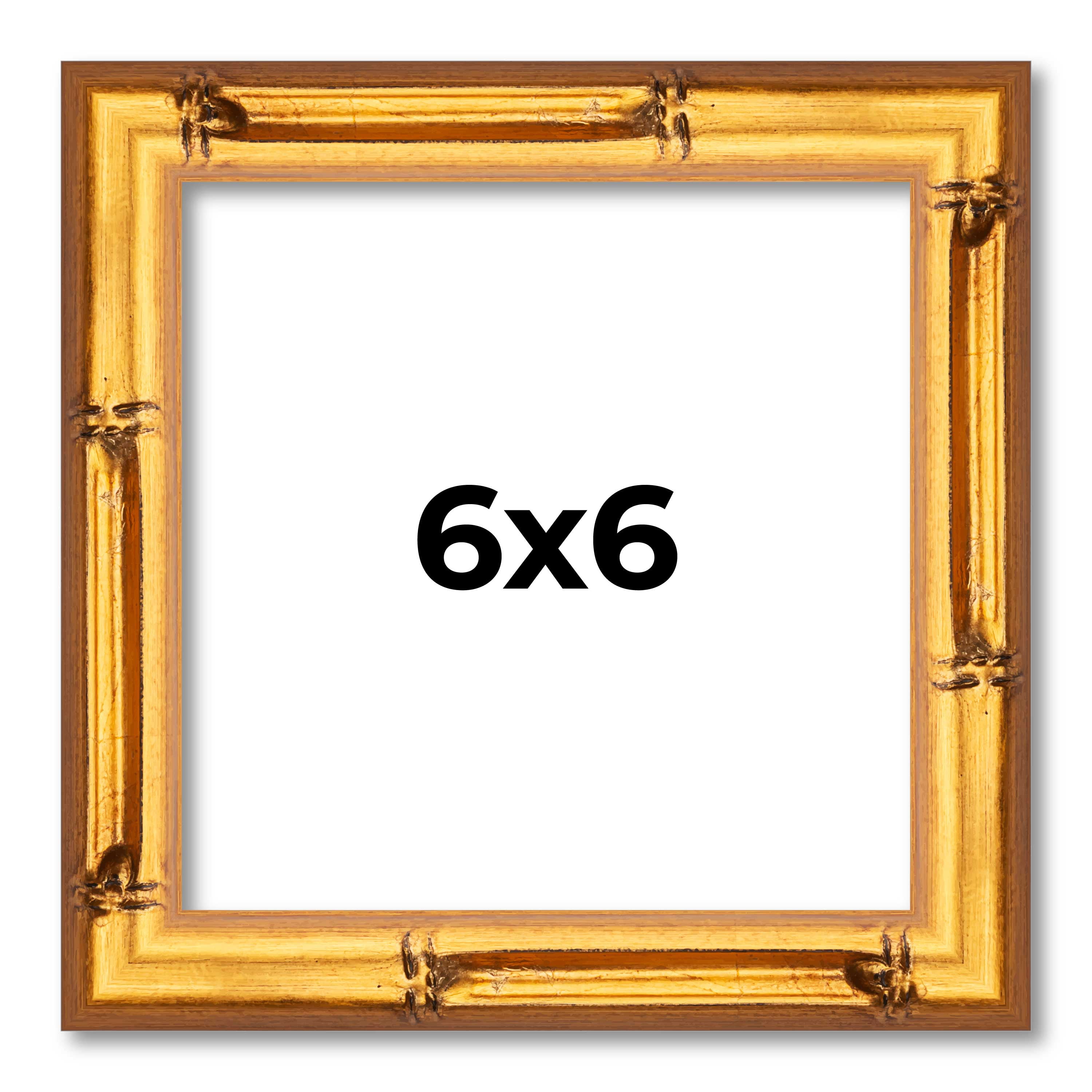6x6 Solid Gold Bamboo Style Wood Frame - Great for Posters, Photos, Art ...