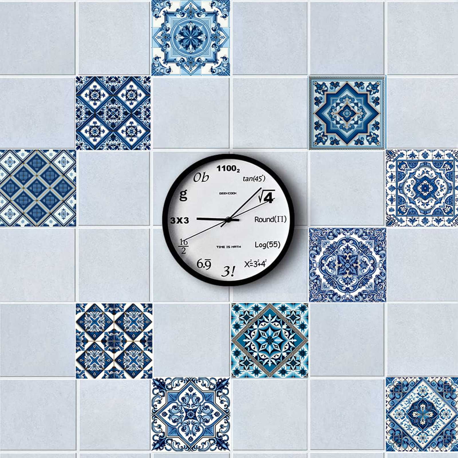 6x6 inch 24Pcs Moroccan Style Tile Sticker DIY Murals Waterproof Wall ...