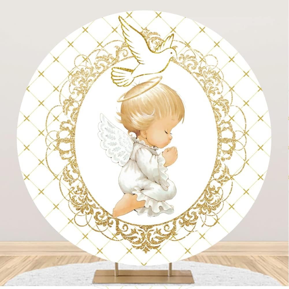 6x6ft Baby Angel Round Backdrop Covers for Photoshoot Portrait Pigeon ...