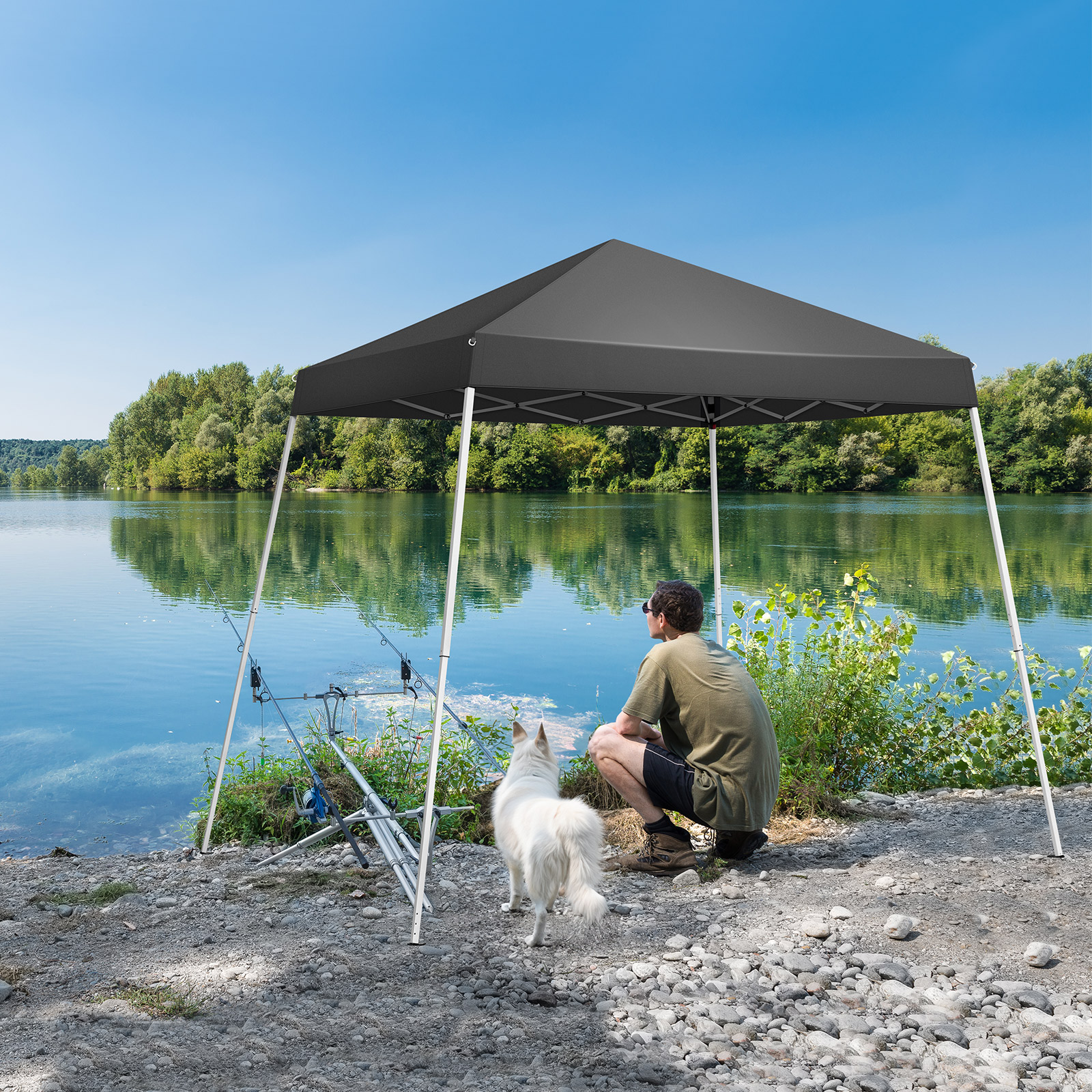 6x6ft Canopy Tent, Outdoor Pop Up Tent Canopy Foldable Portable ...