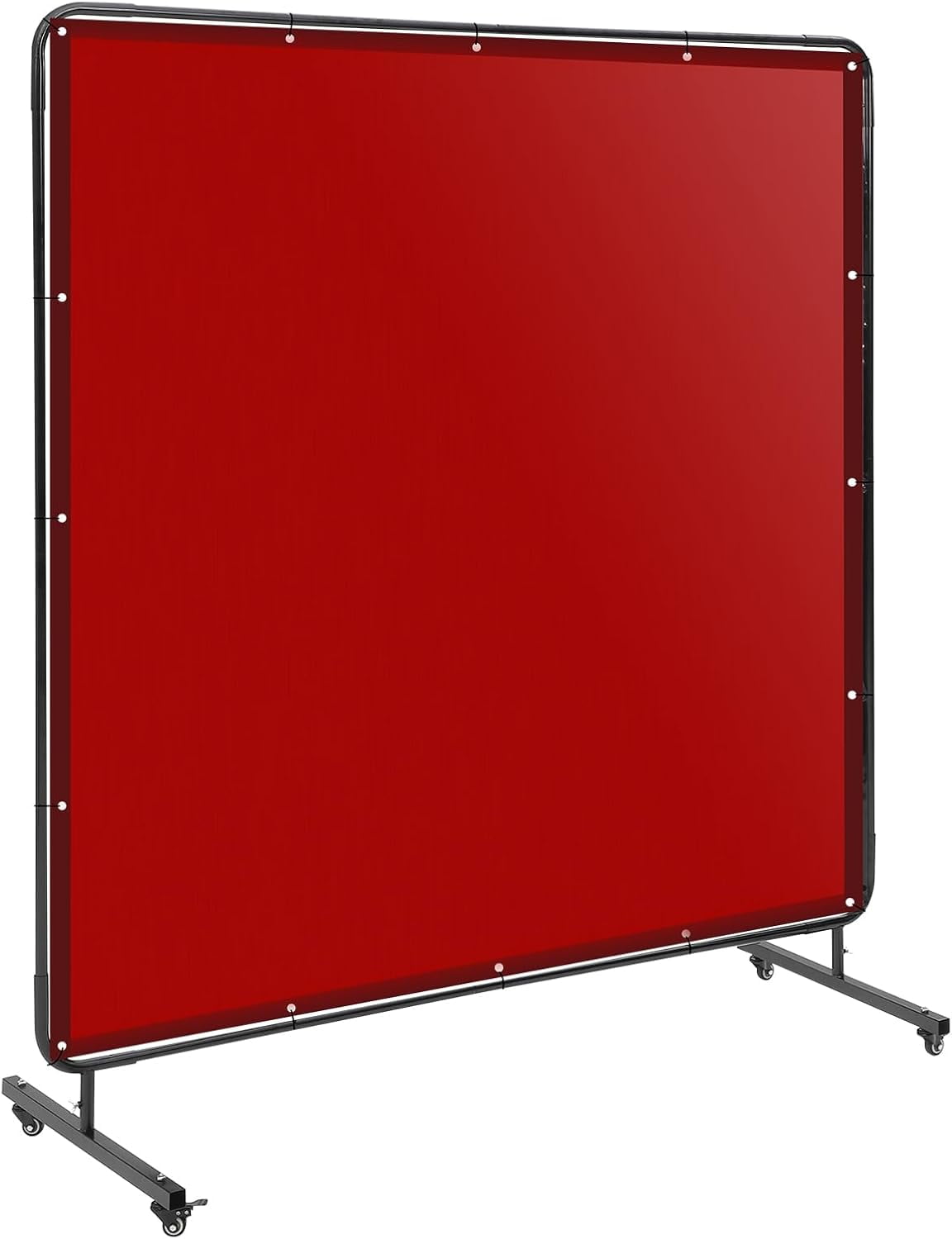 6x6ft Flame Retardant Vinyl Welding Curtain with Frame & Wheels - Red ...
