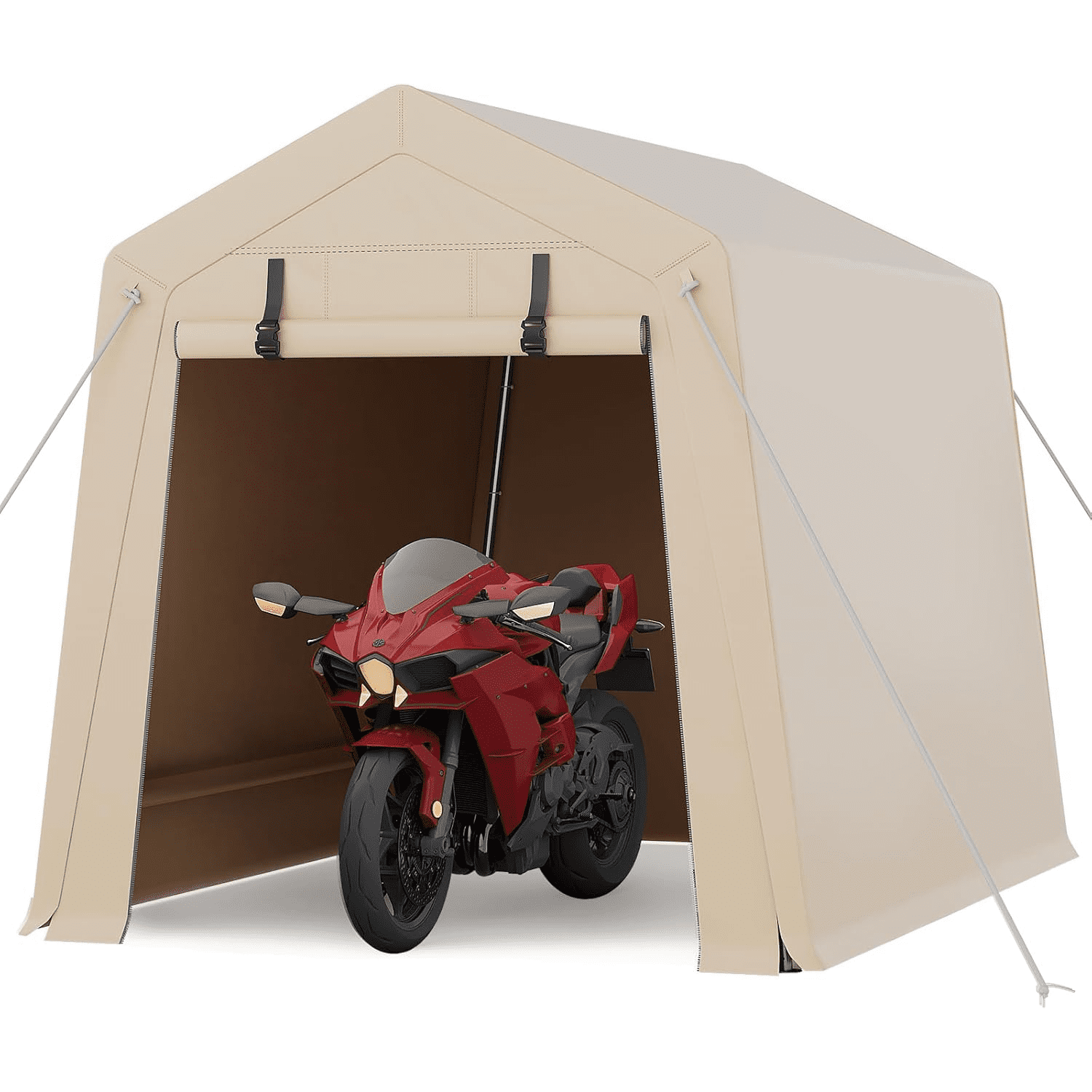 6x6ft Outdoor Portable Storage Shelter Shed Heavy Duty UV Resistant and ...