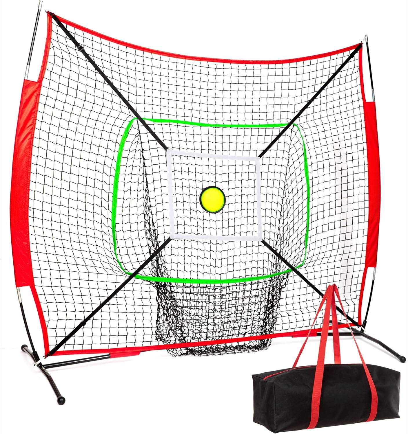 6x6ft Portable Baseball & Softball Net for Hitting and Pitching, with ...
