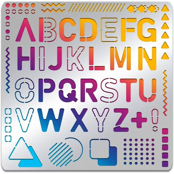 6x6inch Bauhaus Letter Stainless Steel Template Letters Circles ...