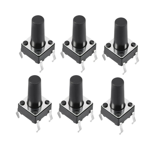 6x6x12mm Panel Momentary 4-Pin PCB DIP Tactile Push Button Switch 10PCS ...