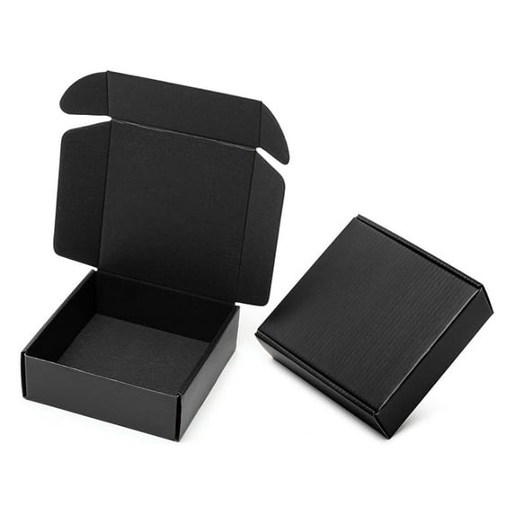 6x6x2" Small Black Shipping Boxes - 24 Pack Corrugated Cardboard ...