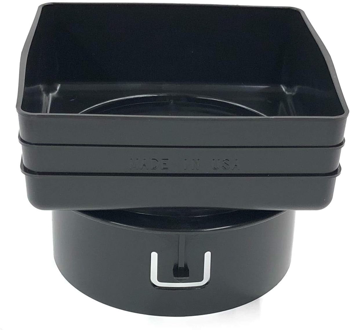 6x6x6 (Black) Plastic Universal Downspout to Drain Tile Adapter ...