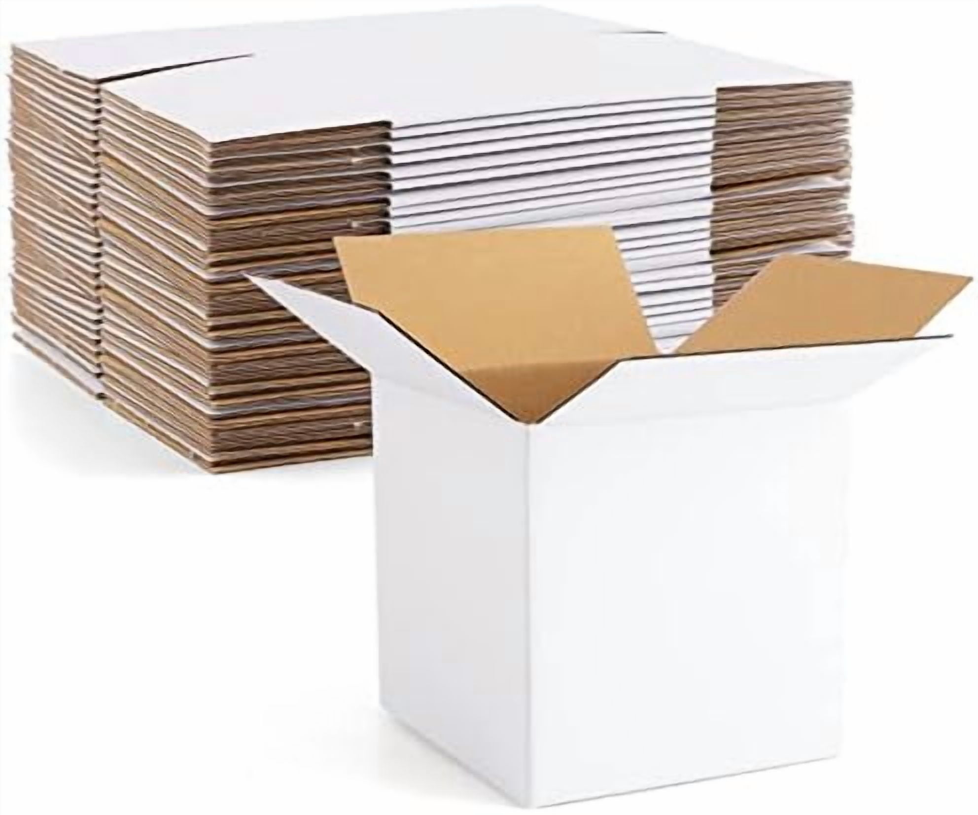 6x6x6 Cardboard Box Mailers 30 Pack White Cube Corrugated Small ...