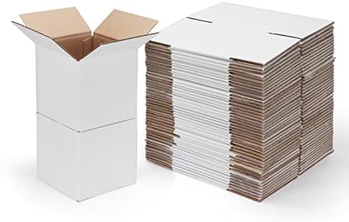 6x6x6 Shipping Boxes for Small Business,40 Pack White Corrugated ...