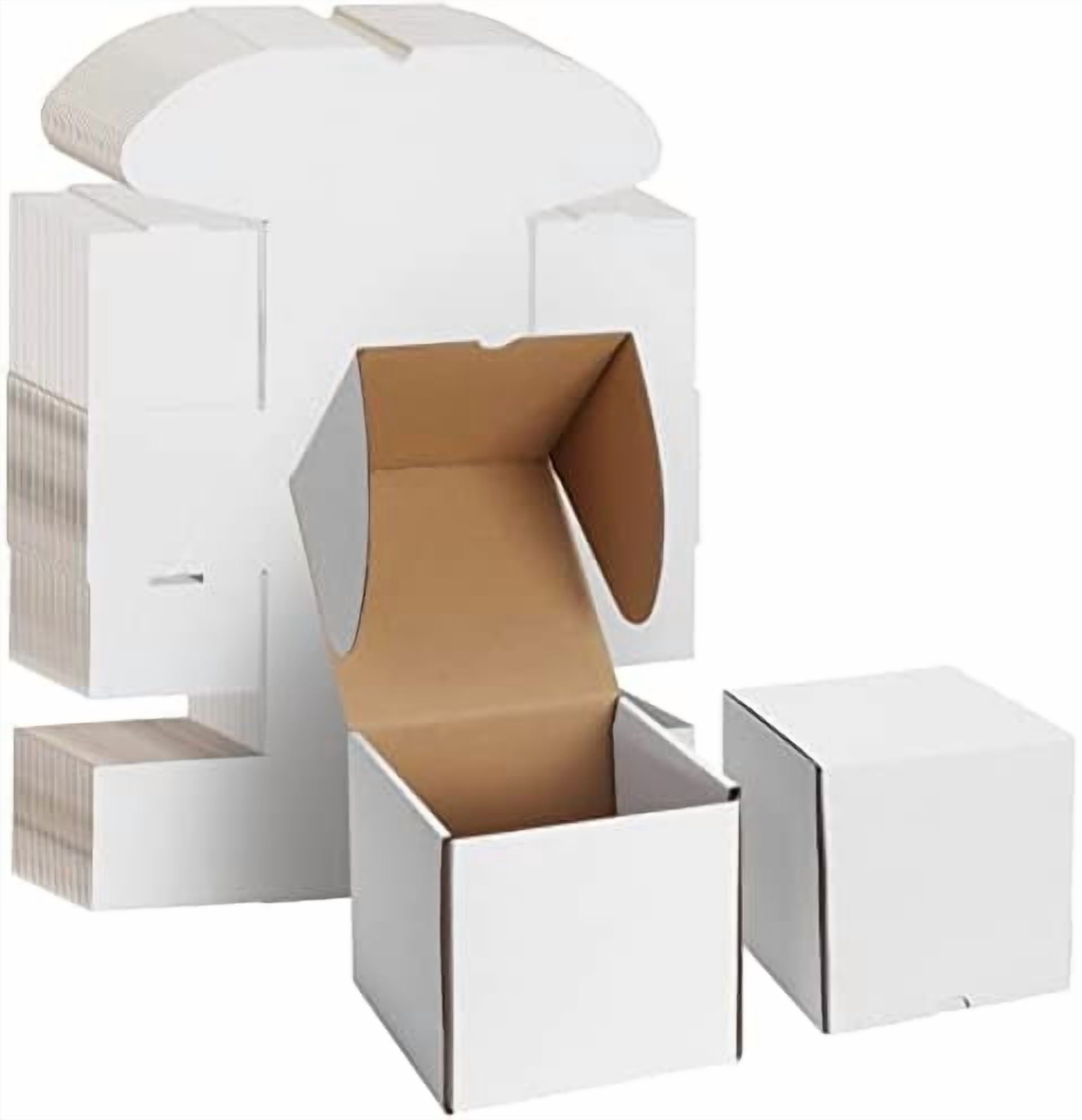 6x6x6 White Shipping Boxes 20 Pack for Small Business, Small Corrugated ...