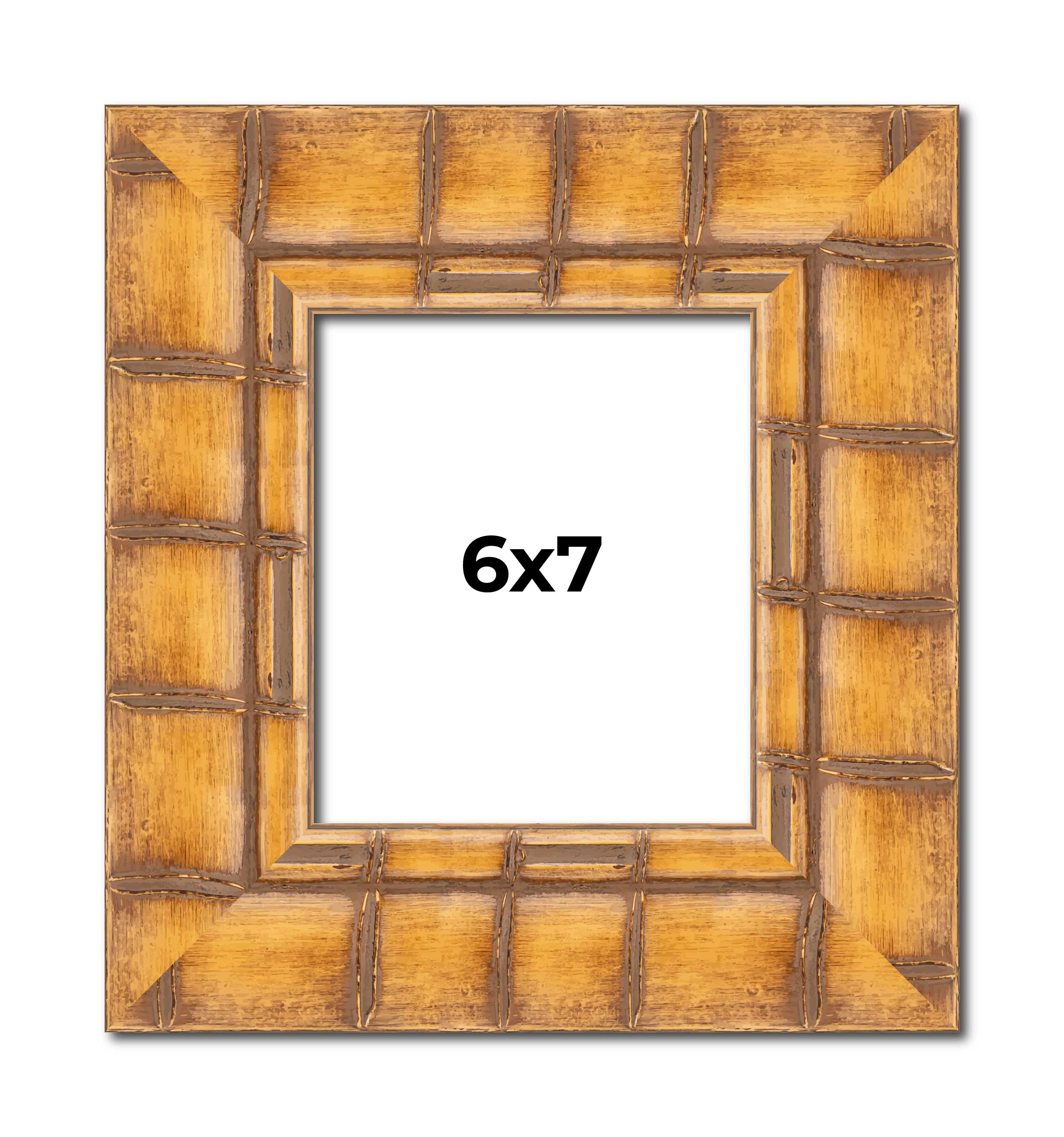 6x7 Frame Beige Real Wood Picture Frame Width 3 inches | Interior Frame ...