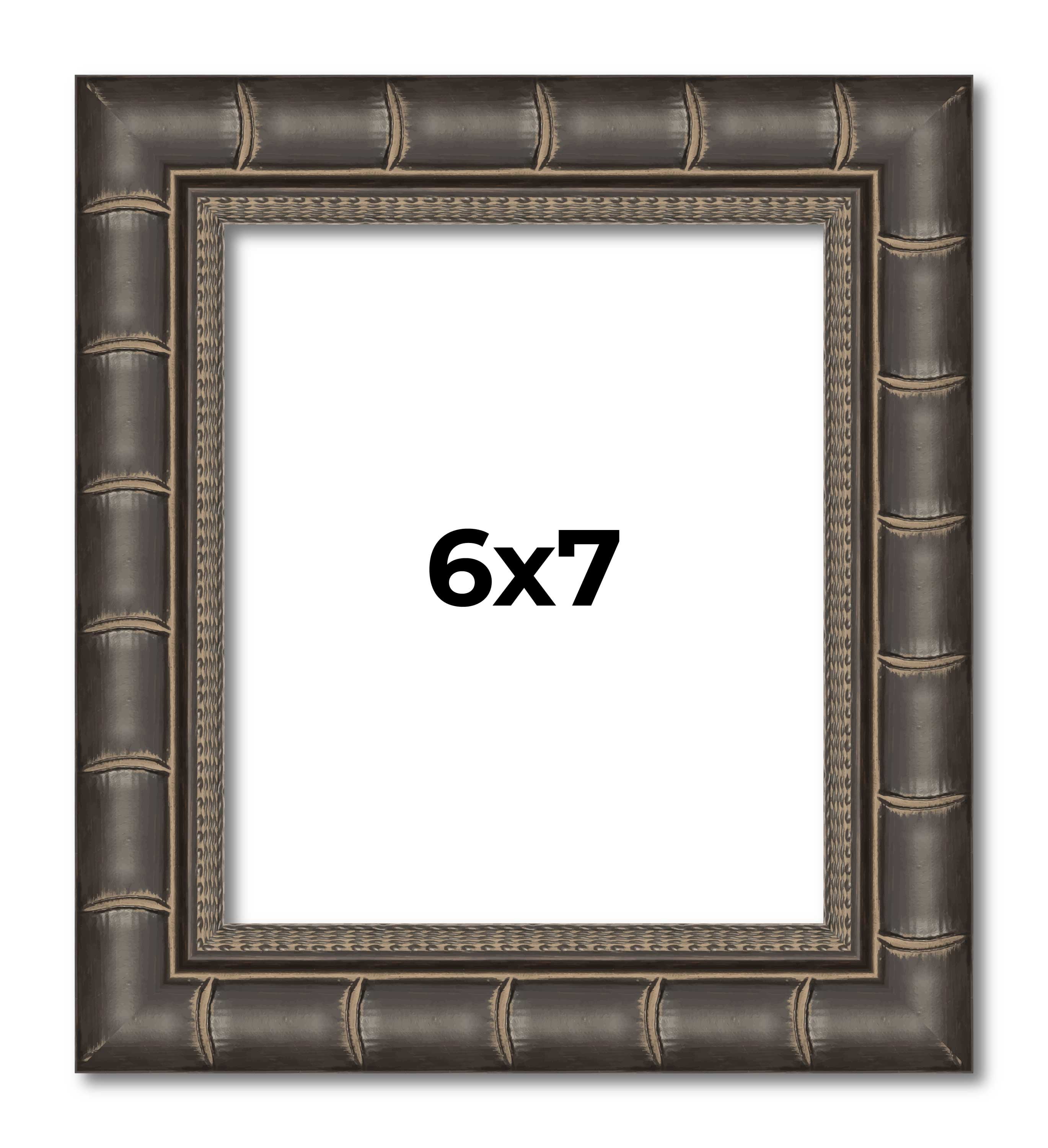 6x7 Frame Black Bamboo Solid Wood Picture Frame Width 1.5 Inches ...