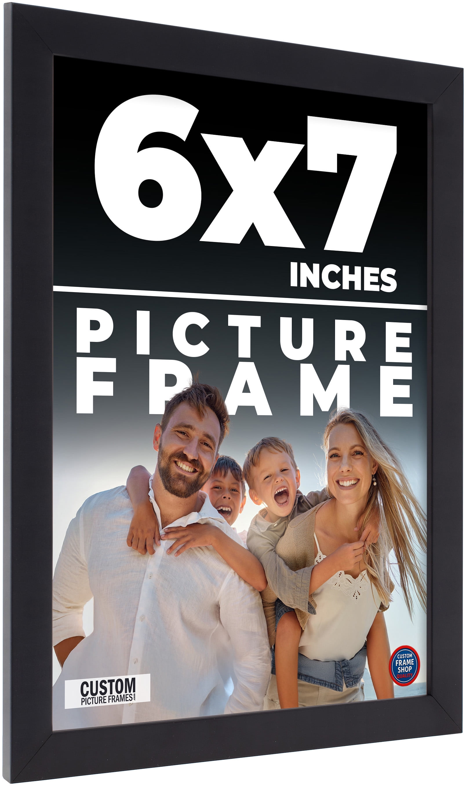 6x7 Frame Black Real Wood Picture Frame Width 0.75 inches | Interior ...