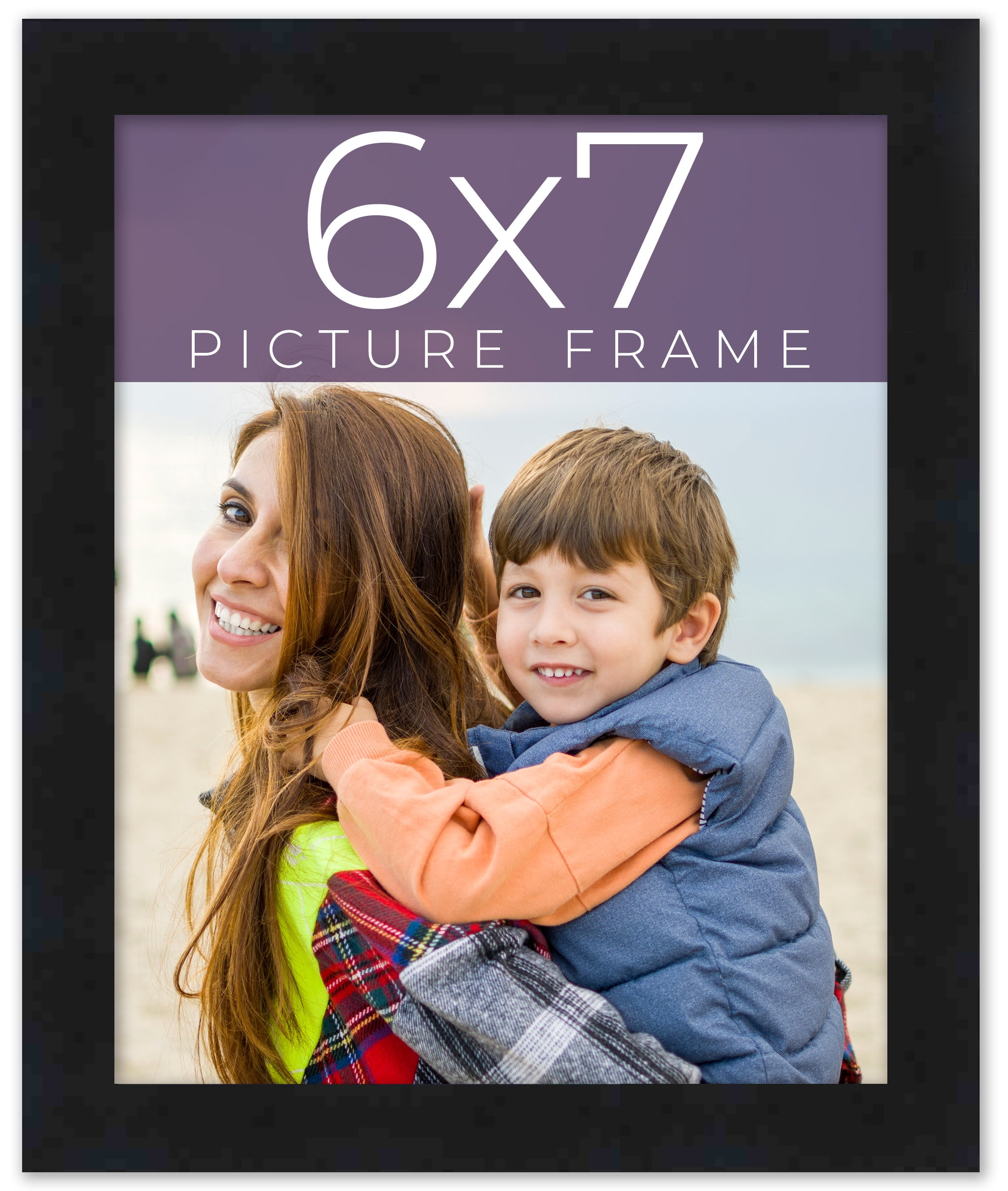 6x7 Frame Black Real Wood Picture Frame Width 0.75 inches | Interior ...