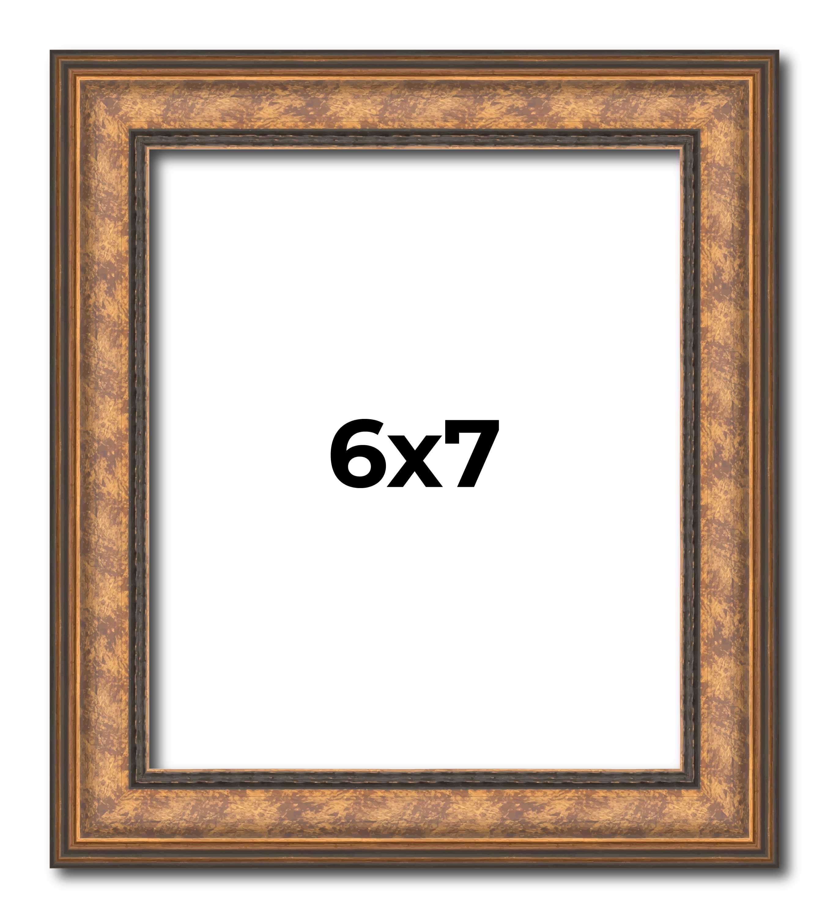 6x7 Frame Gold Real Wood Picture Frame Width 1.25 inches | Interior ...