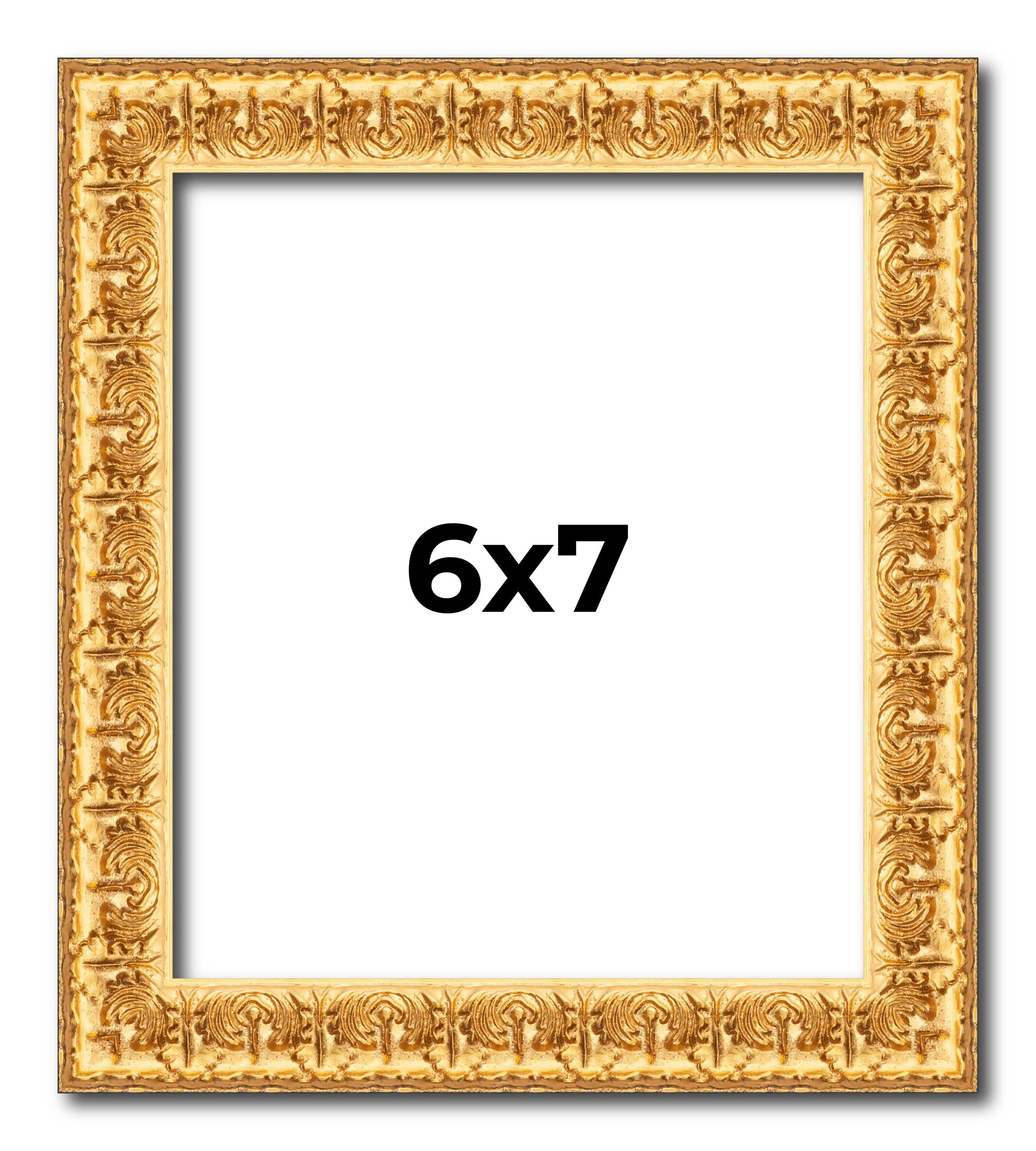 6x7 Frame Gold Real Wood Picture Frame Width 1 inches | Interior Frame ...