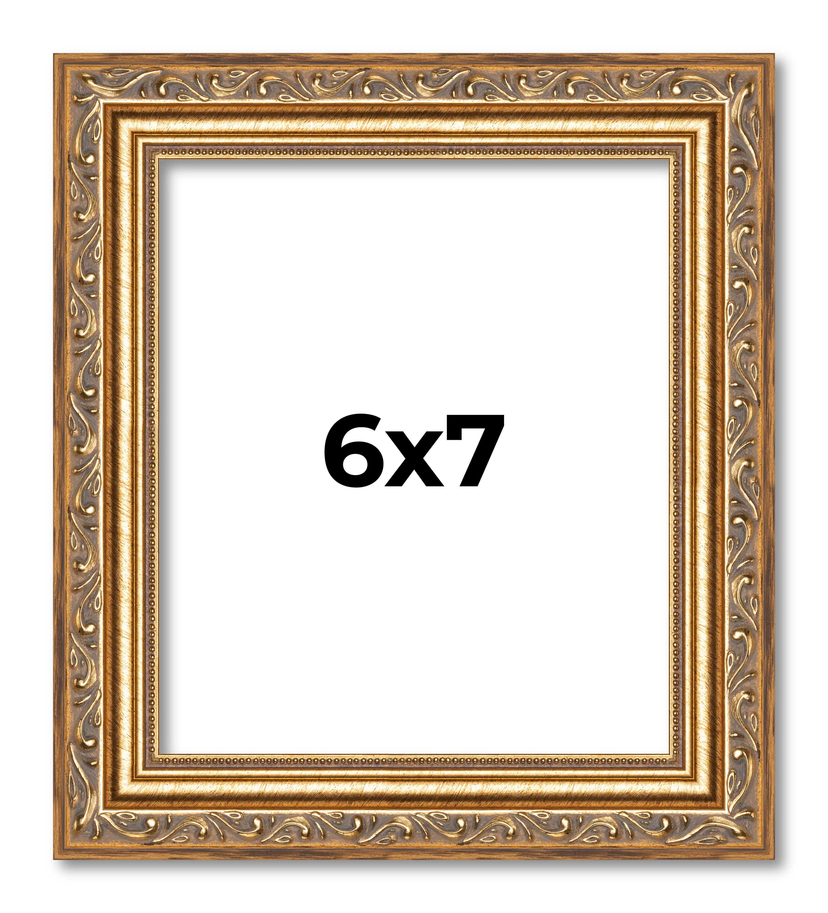 6x7 Frame Gold Solid Wood Picture Frame Width 1.25 Inches | Interior ...