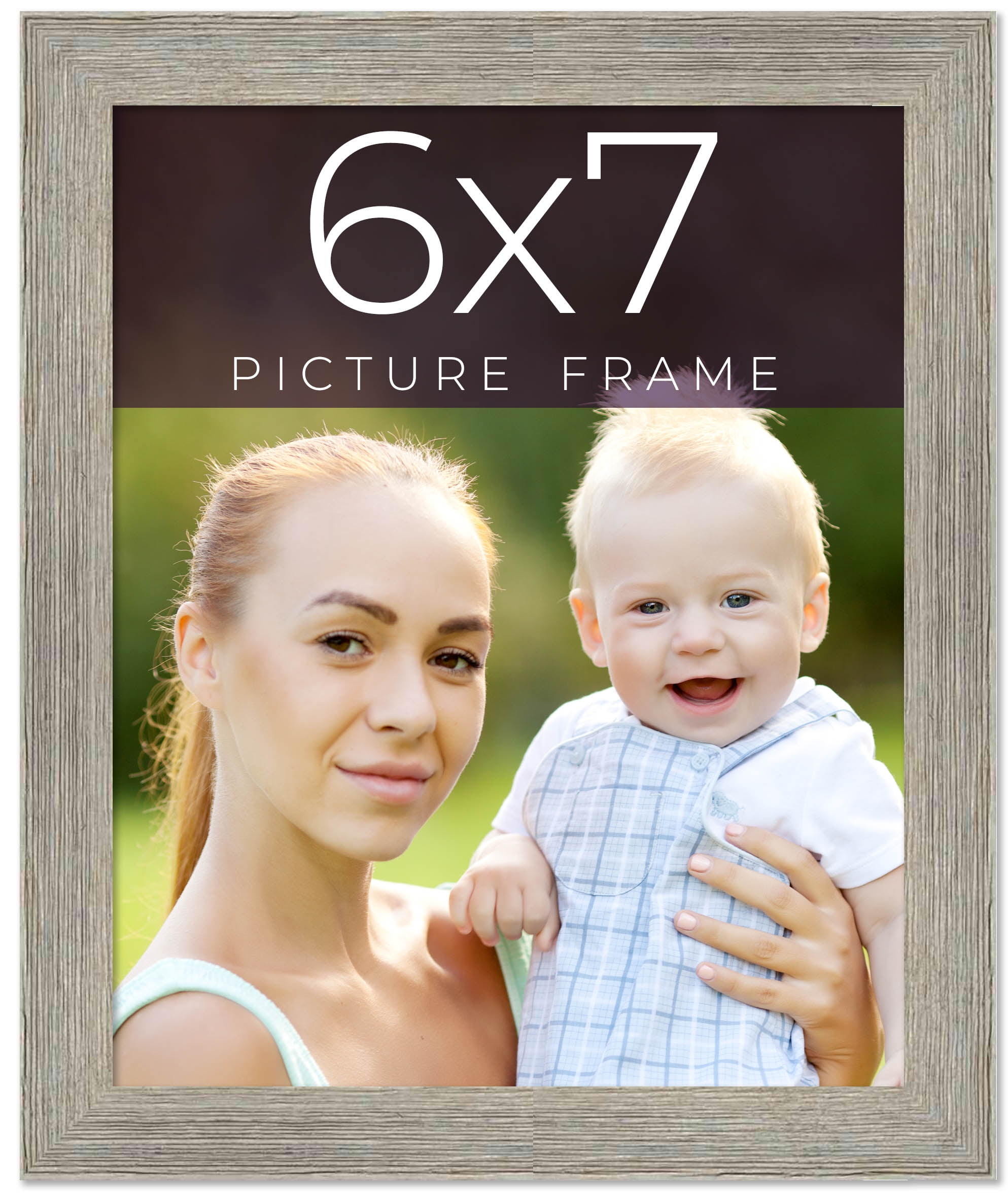 6x7 Frame Grey Real Wood Picture Frame Width 1.5 Inches | Interior ...