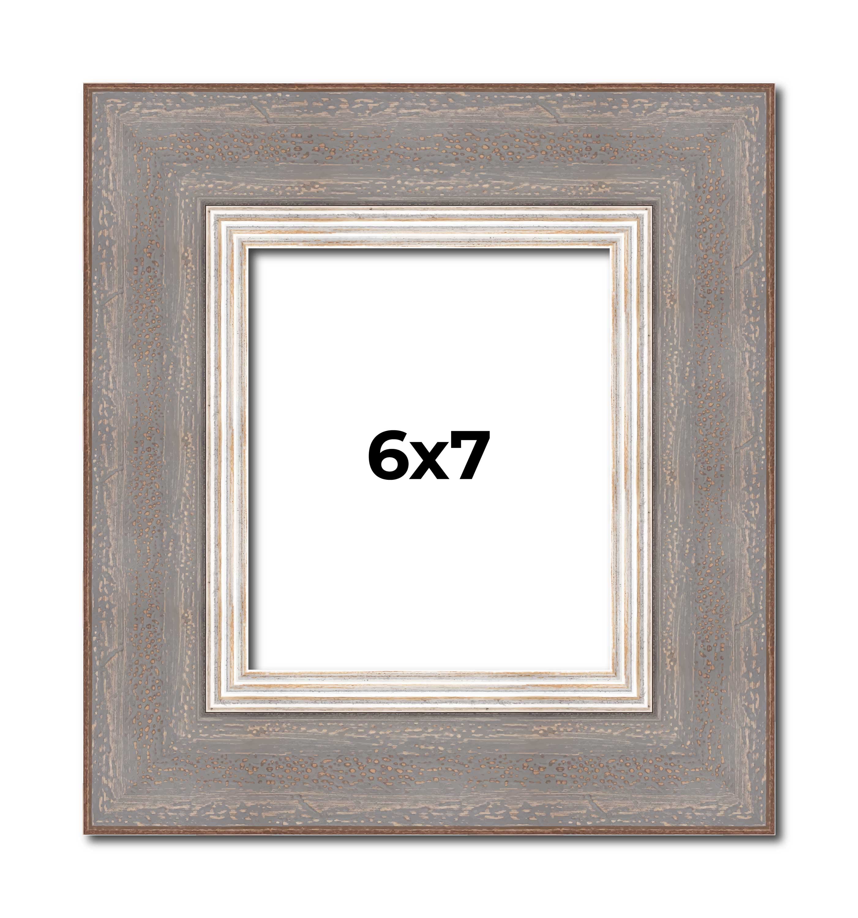 6x7 Frame Grey Real Wood Picture Frame Width 2.75 Inches | Interior ...