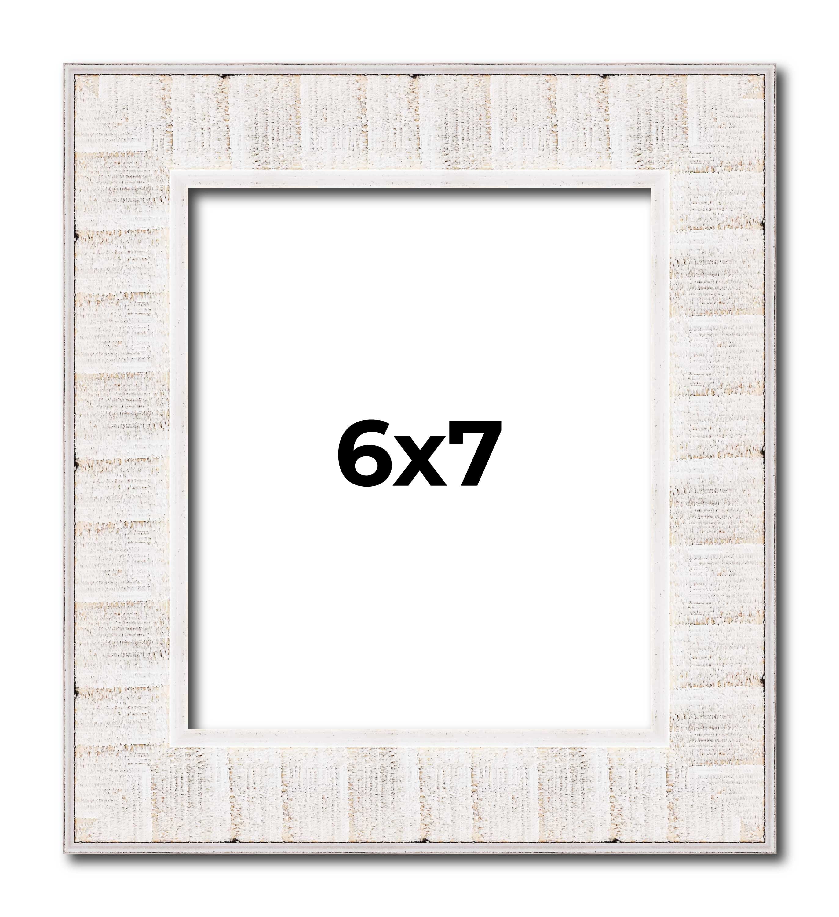 6x7 Frame White Sonoma Rustic Wood Picture Frame | 1.5 Inch Moulding ...