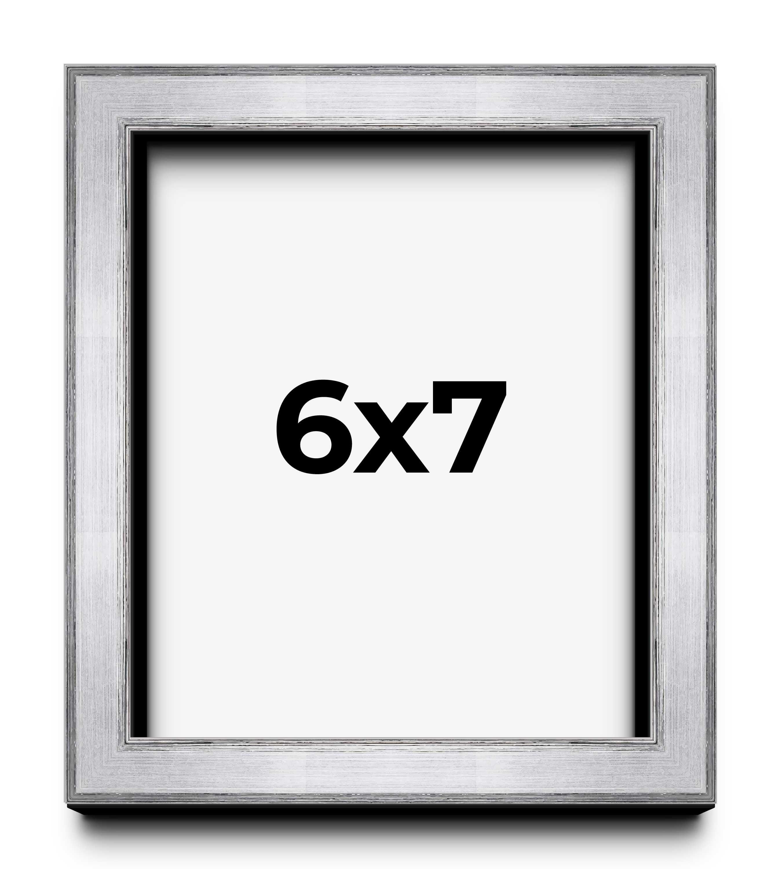 6x7 Shadow Box Frame Silver | 1.375 Inches Deep Real Wood Contemporary ...