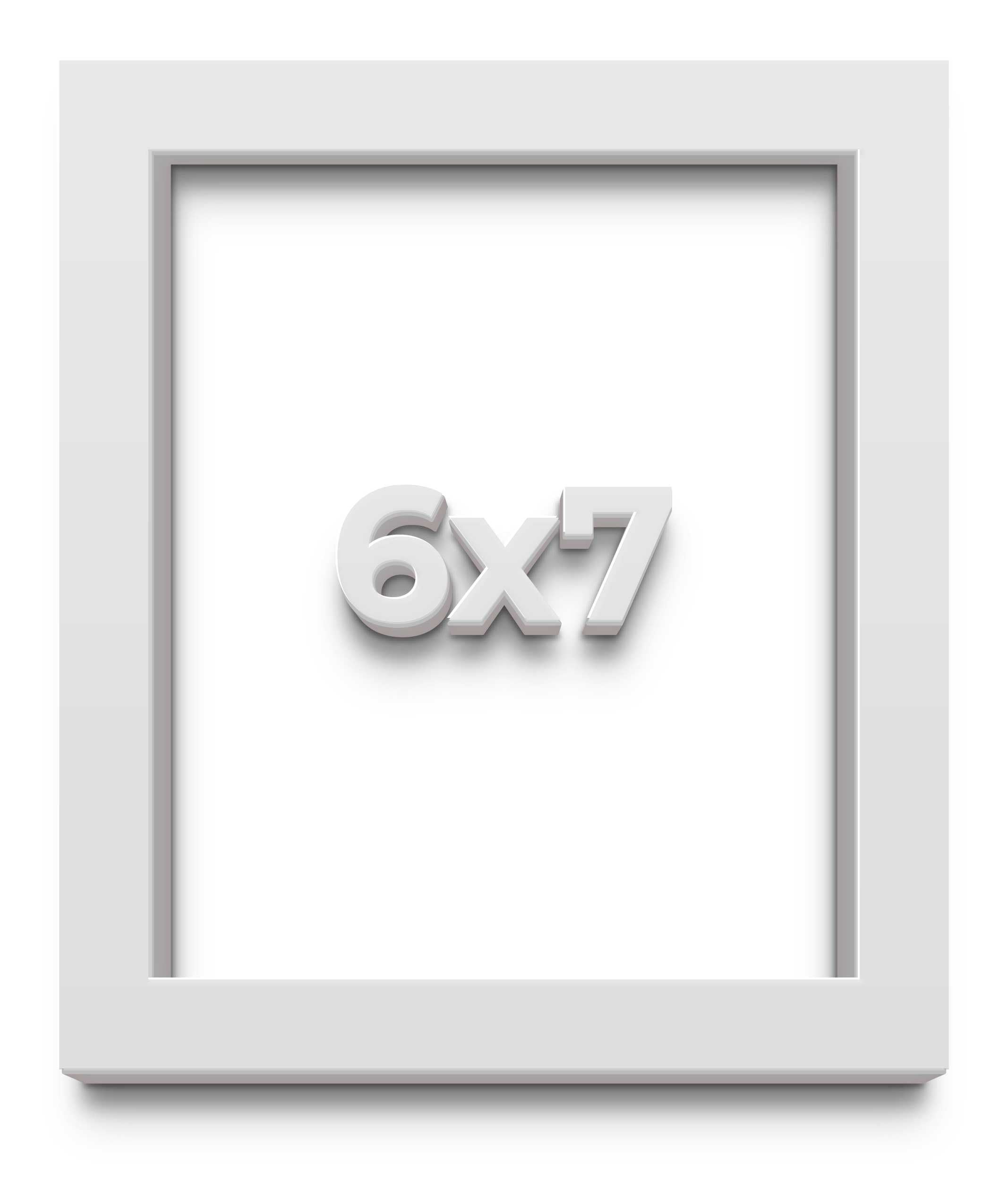6x7 Shadow Box Frame White | 1 Inches Deep Real Wood Contemporary ...