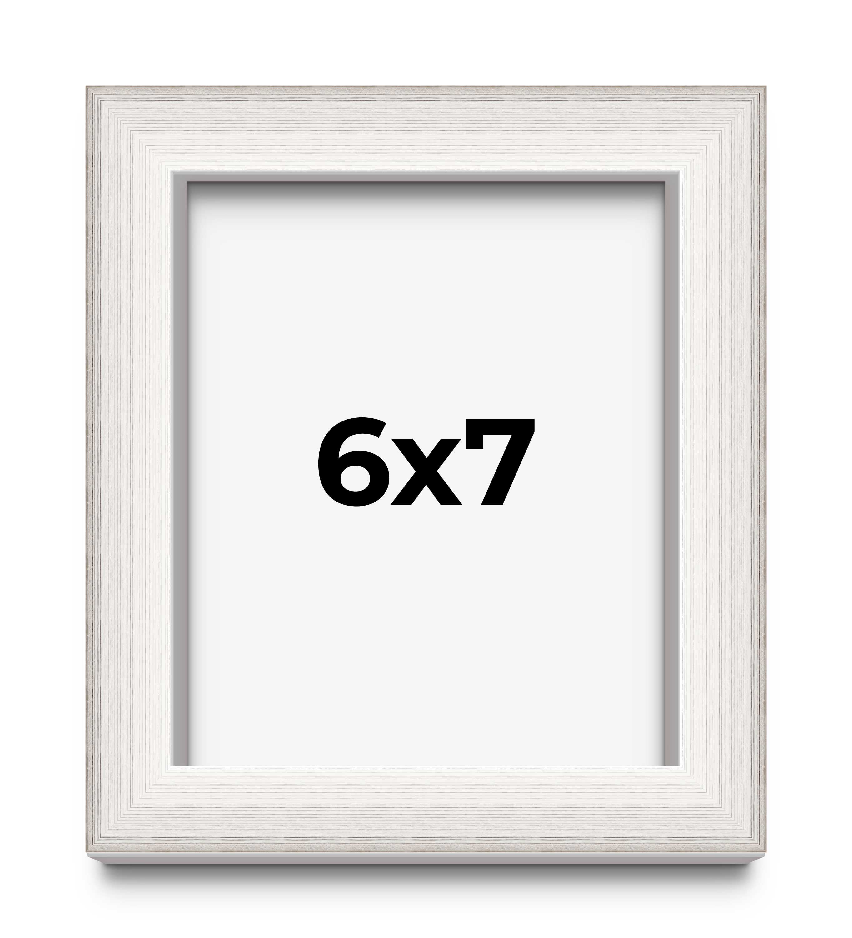 6x7 Shadow Box Silver Brushed Striped Display Frame | 1.625 Inches Deep ...