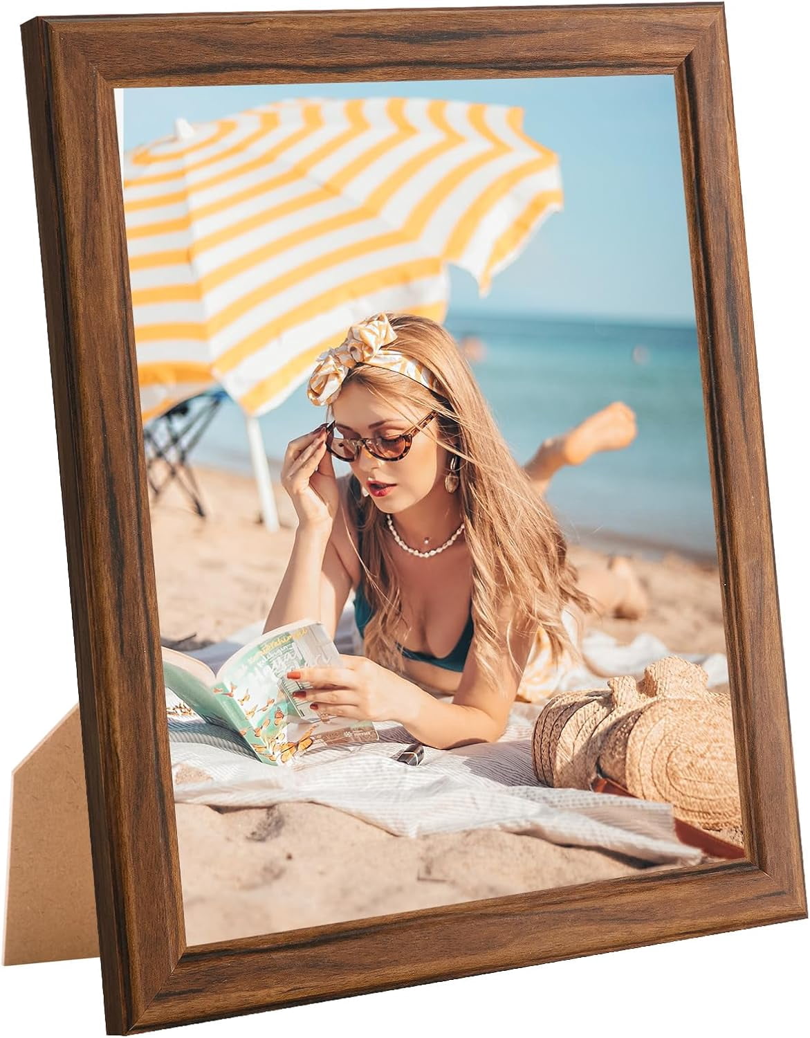 6x7 Wood Frame Brown, Natural Wooden 7x6in Picture Frames, Modern ...