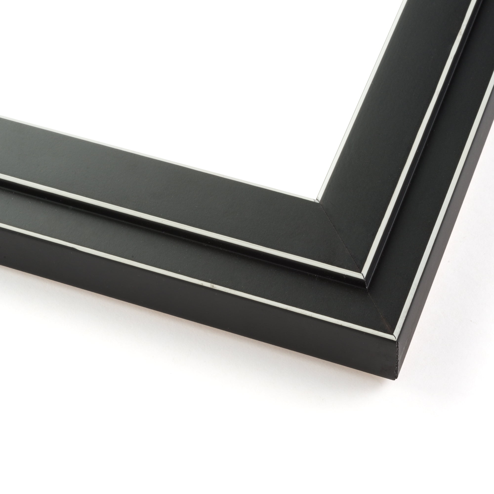 6x8 Black Two-Step Wood Frame w/ a White Accent - 'Pinstripe' Thin ...