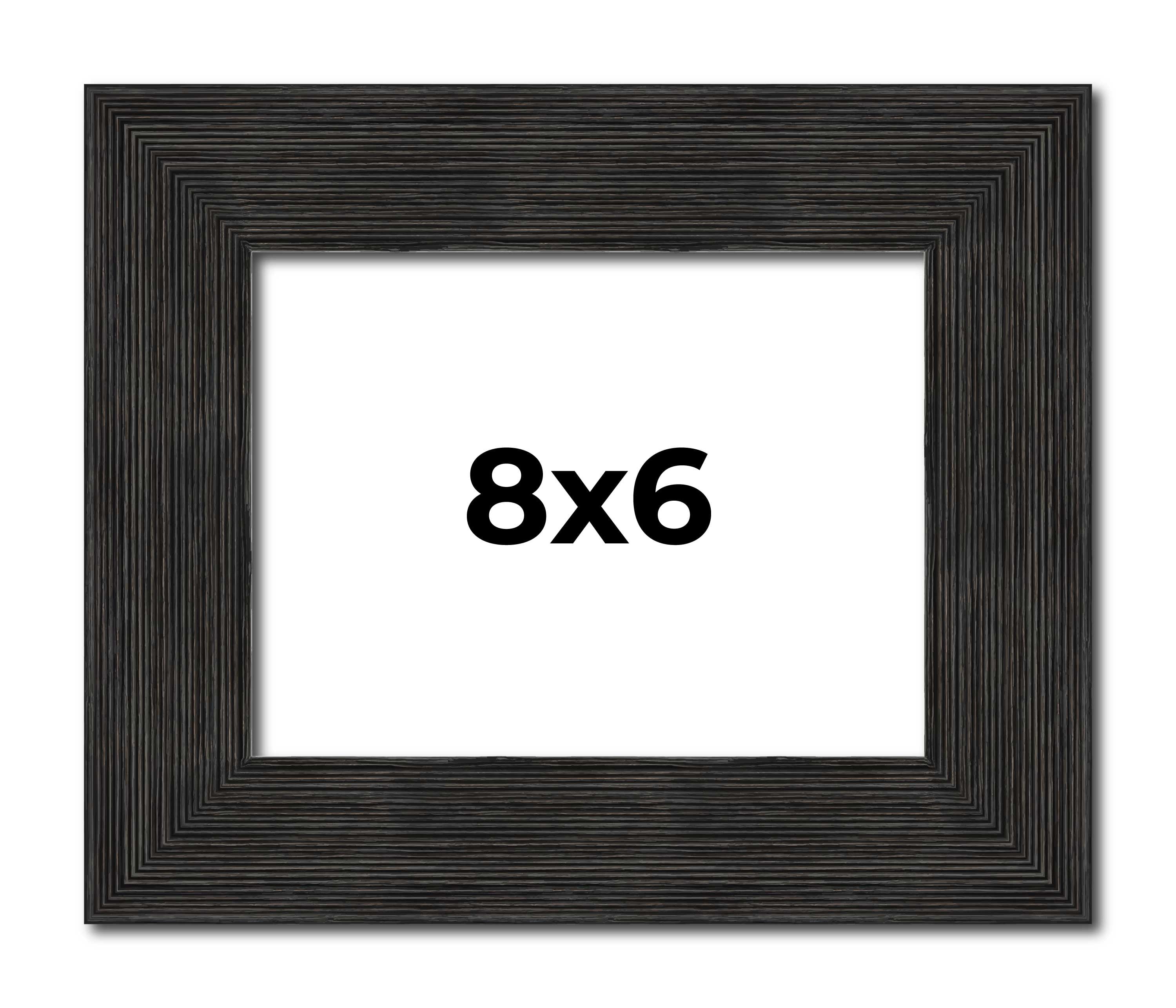6x8 Contemporary Black Picture Frame - UV Acrylic, Foam Board Backing ...