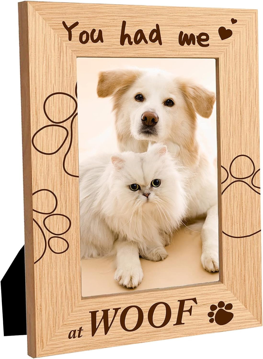 6x8 Engraved Wooden Picture Frame Cats Dogs Picture Frames Rustic Photo ...
