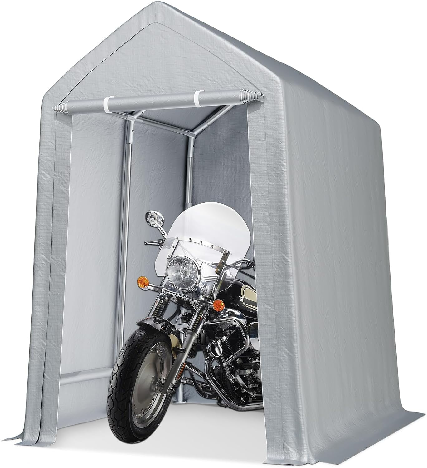 6x8 FT Portable Shed Outdoor Motorcycle Covers Storage Shelter, Heavy ...