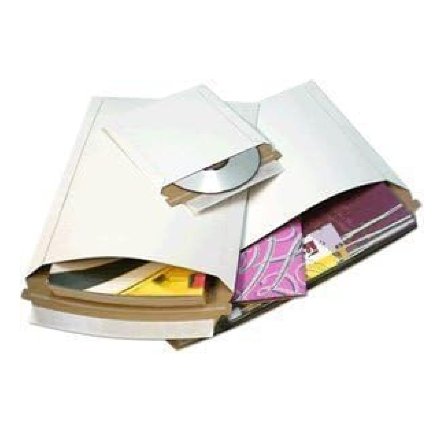 6x8 Flat Rigid Mailer Cardboard Envelopes (200 Pack) - White Self ...