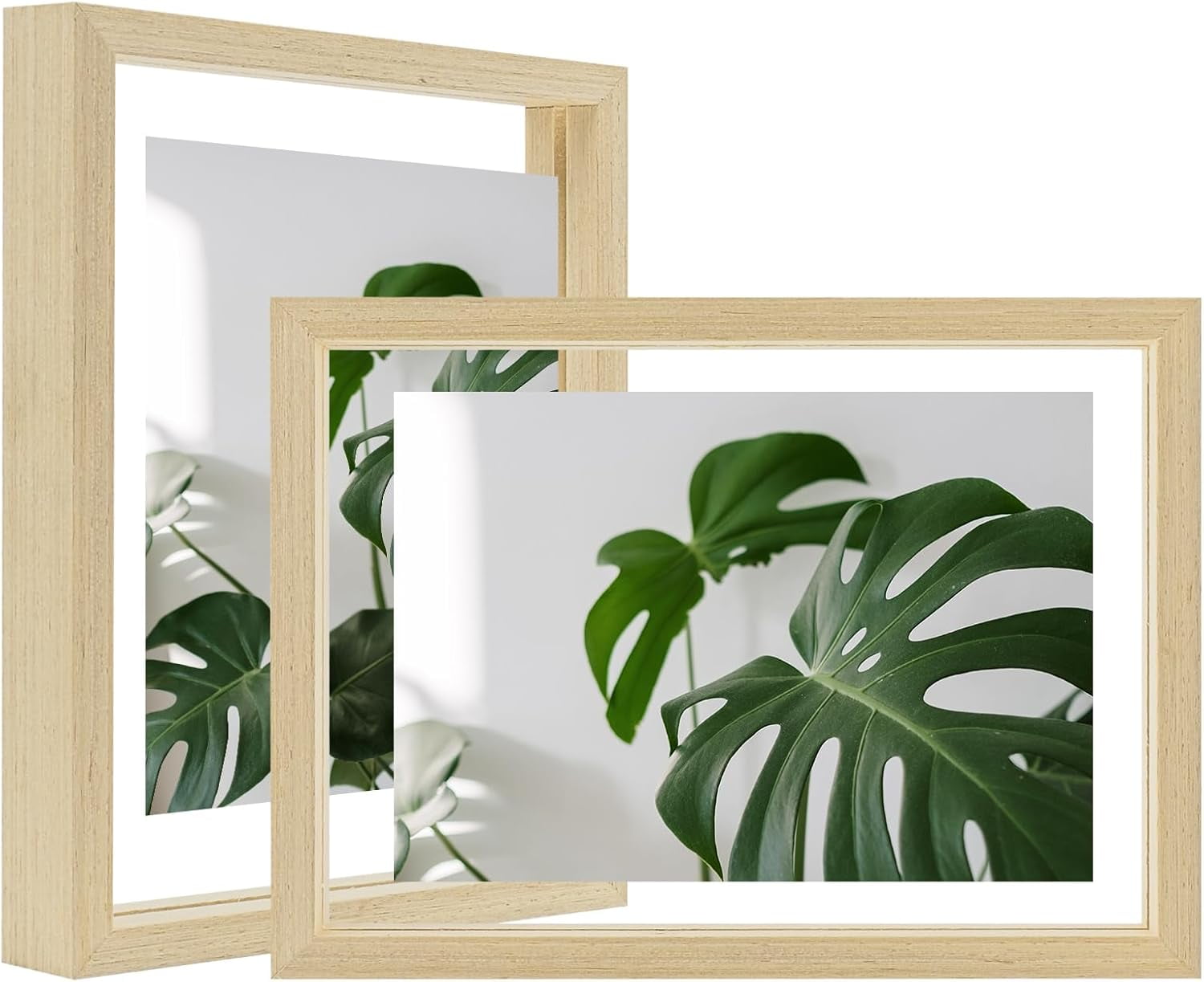 6x8 Floating Frames Set of 2, Double Plexiglass Picture Frame, Made of ...