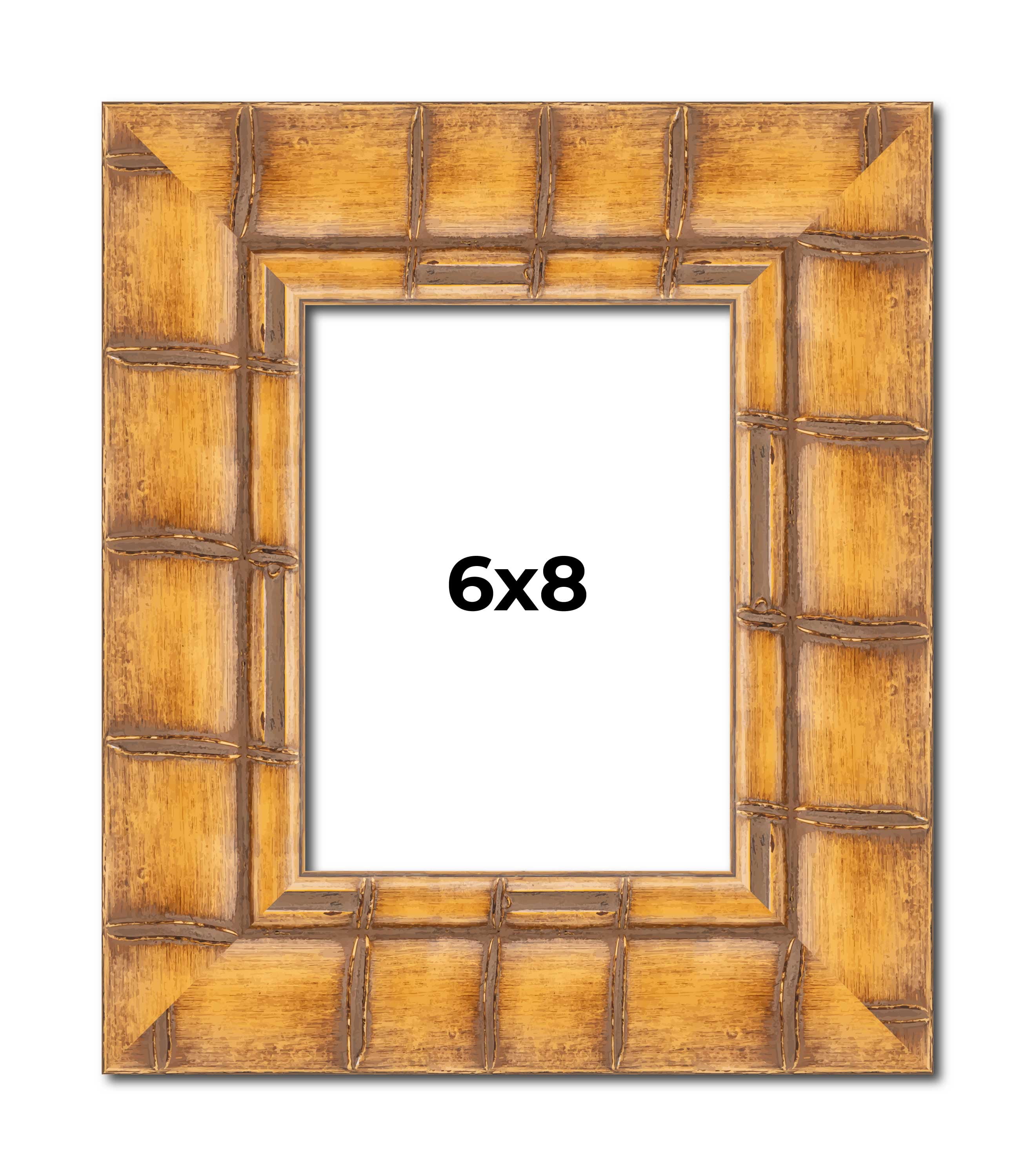 6x8 Frame Beige Real Wood Picture Frame Width 3 inches | Interior Frame ...