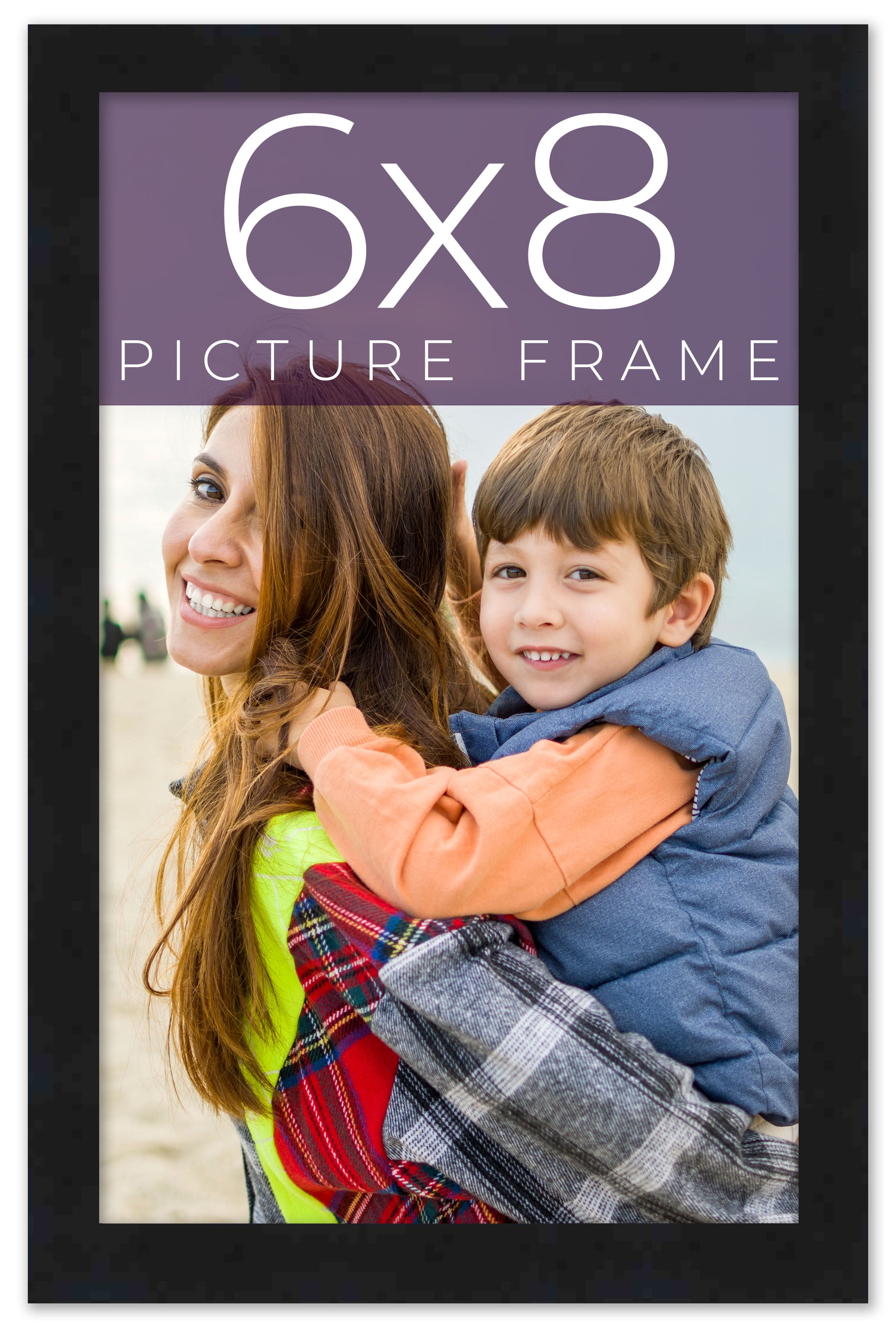 6x8 Frame Black Real Wood Picture Frame Width 0.75 inches | Interior ...