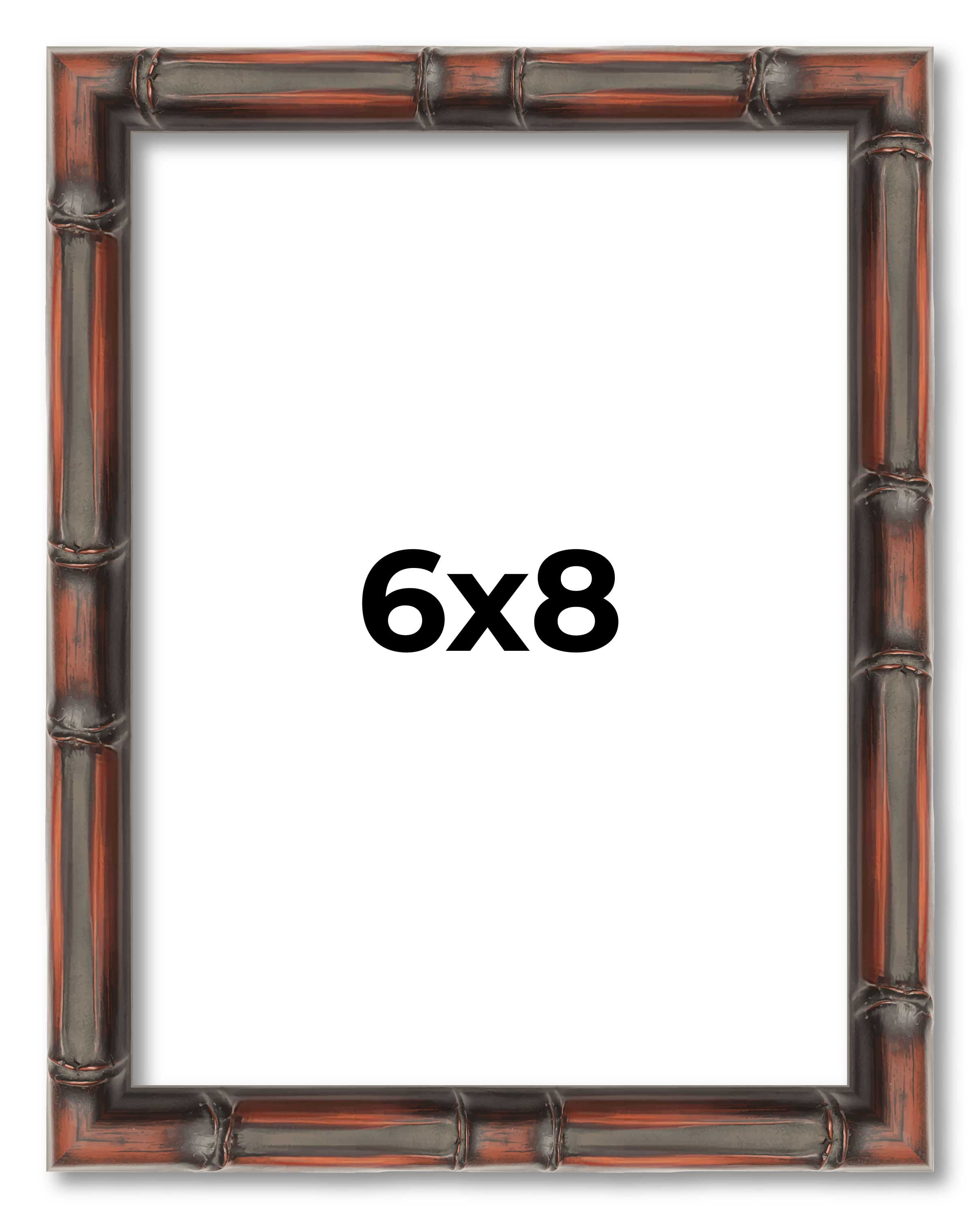 6x8 Frame Brown Bamboo with Dark Coffee/Walnut Finish | Solid Wood ...