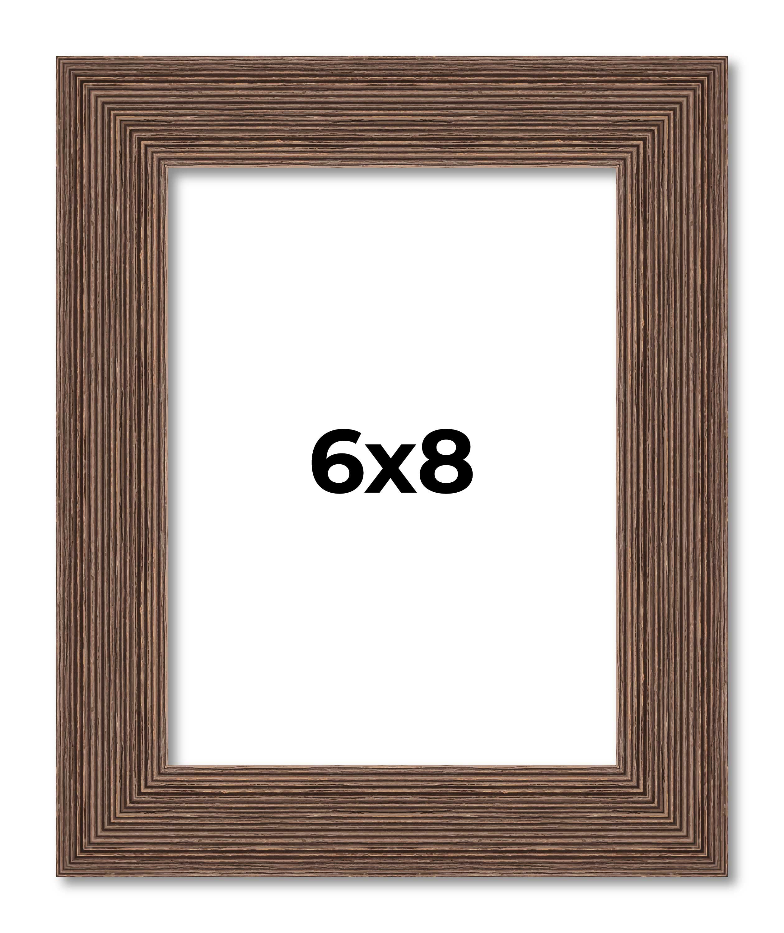 6x8 Frame Brown Farmhouse Solid Wood Picture Frame Width 1.5 Inches ...