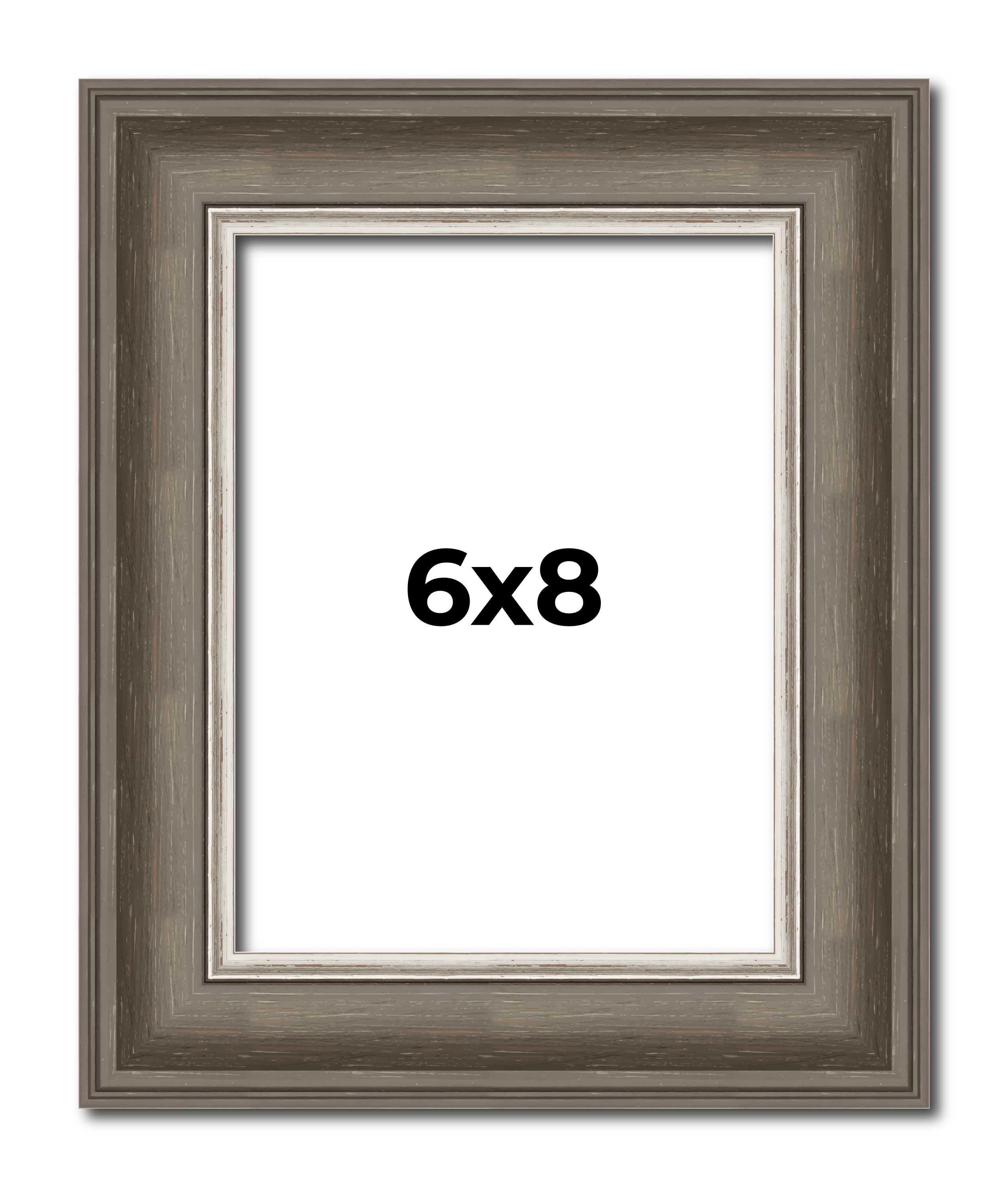 6x8 Frame Brown Solid Wood Picture Frame | 1.75 Inch Moulding Width ...