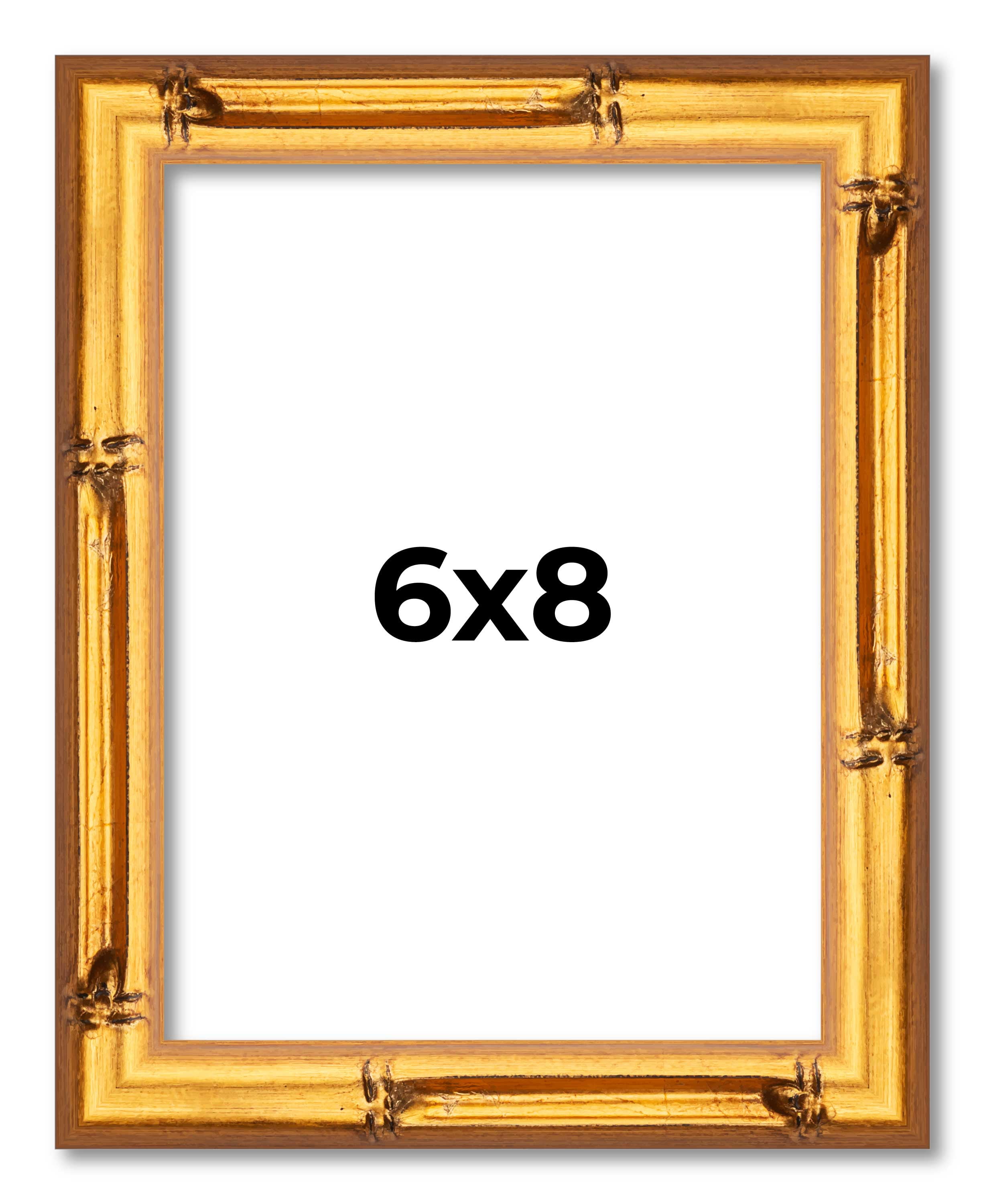 6x8 Frame Gold Bamboo Picture Frame - Complete Modern Photo Frame ...