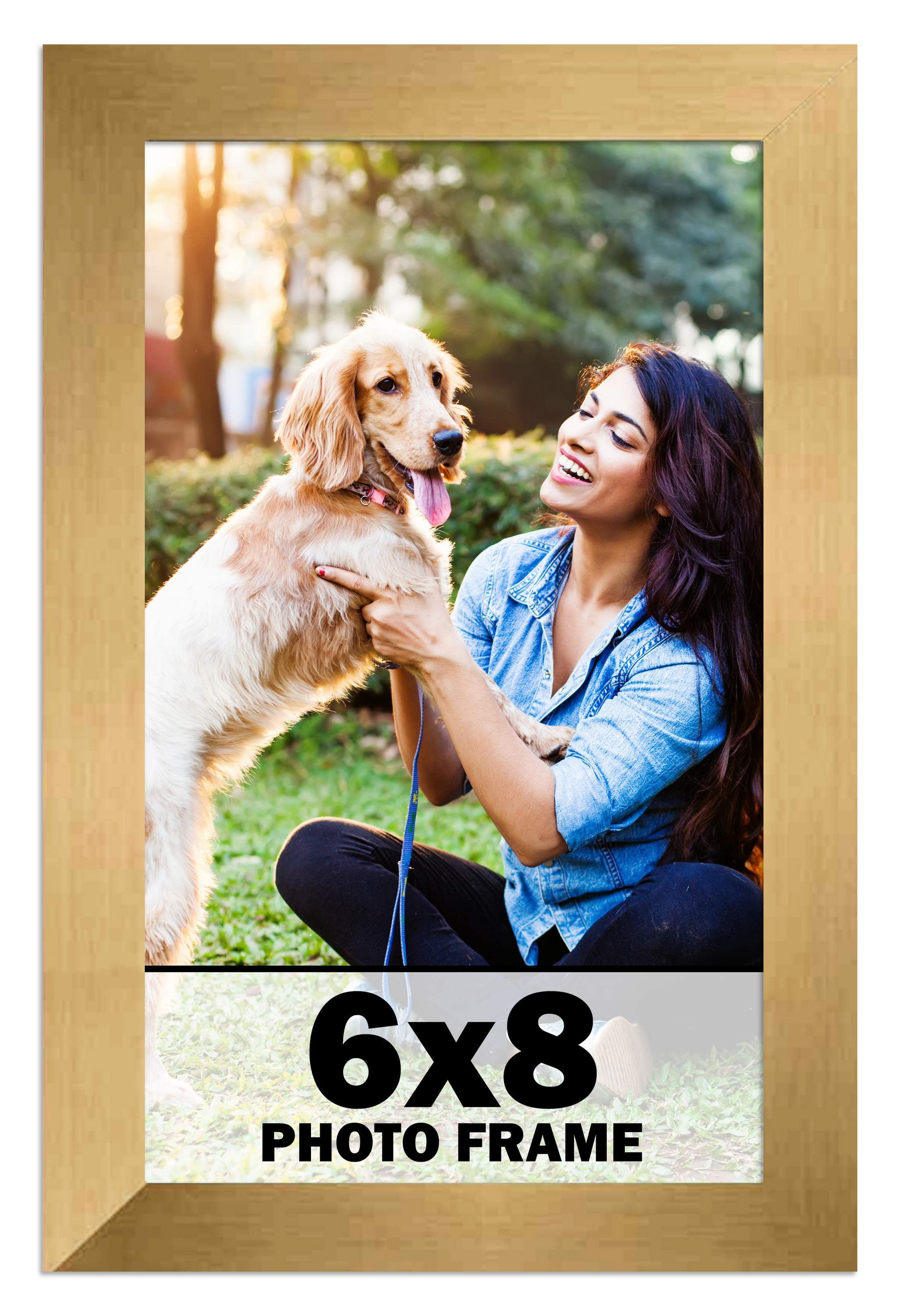 6x8 Frame Gold Bronze Modern Solid Wood Picture Frame | 0.75 Inch ...