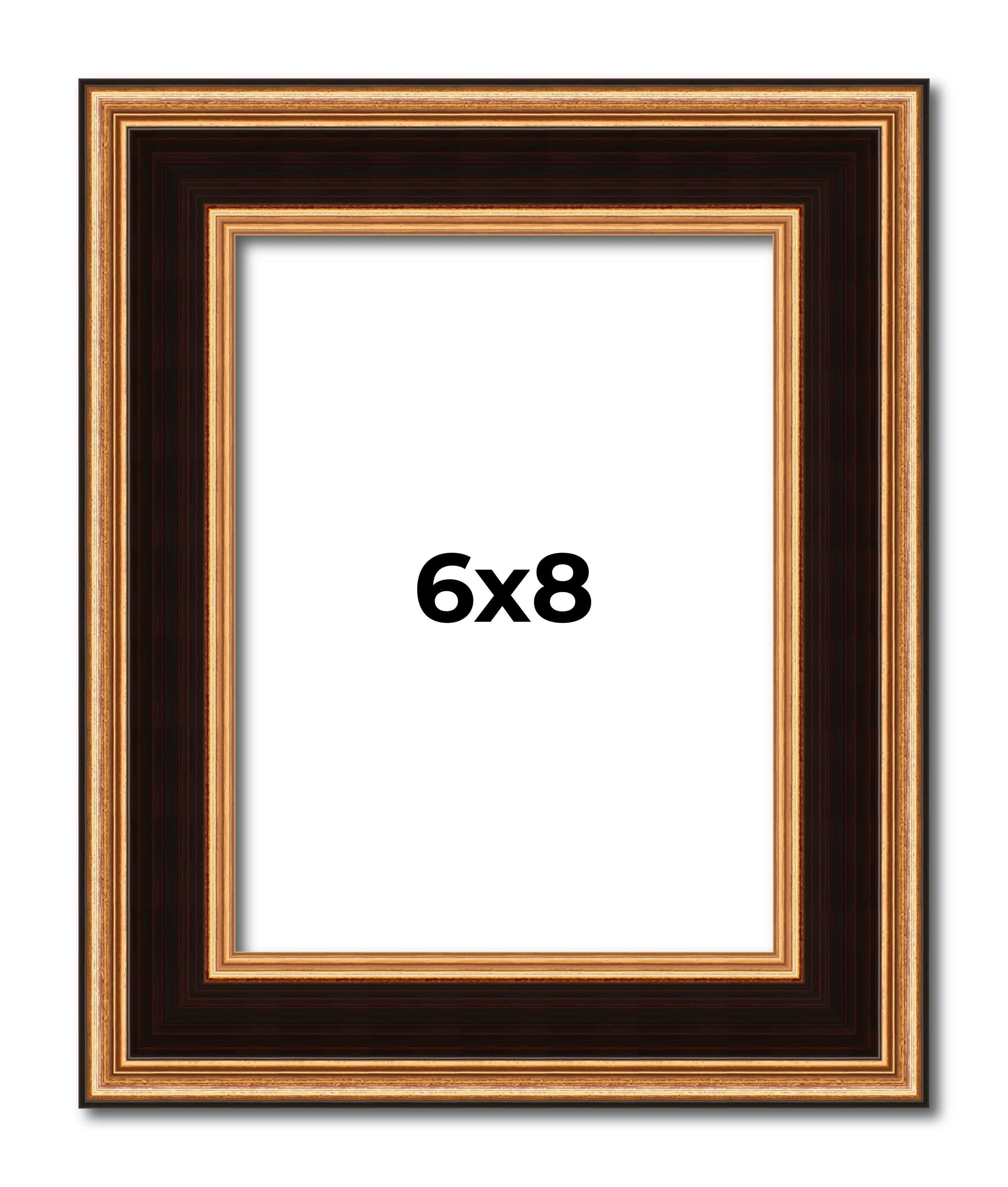 6x8 Frame Gold Brown Plein Air Vintage Solid Wood Picture Frame | 1.75 ...