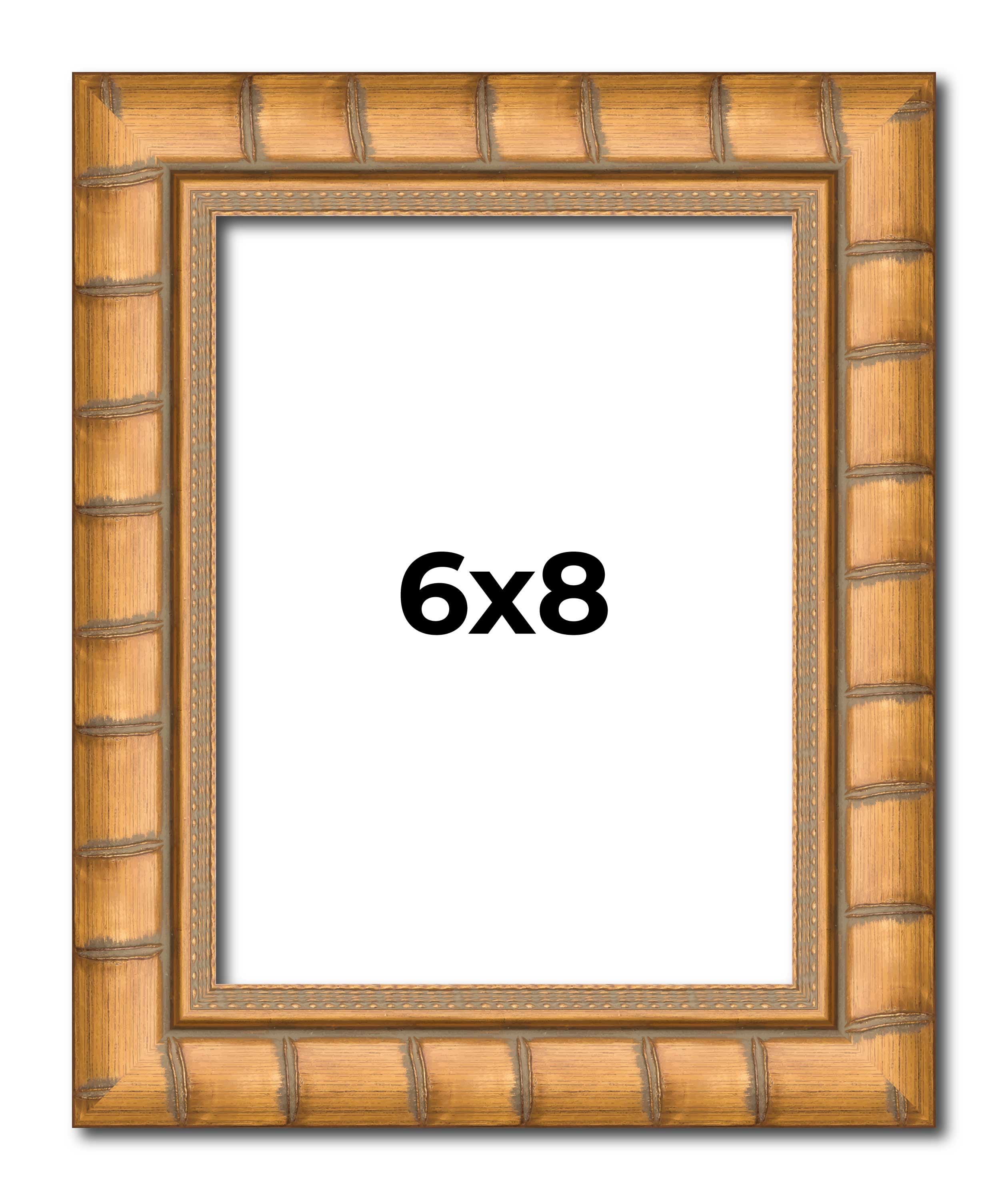 6x8 Frame Gold Real Wood Picture Frame Width 1.5 inches | Interior ...